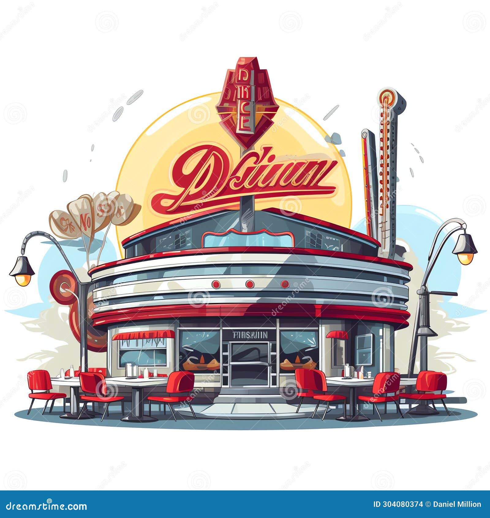 Beautiful Diner Sign Clipart Illustration Stock Illustration ...