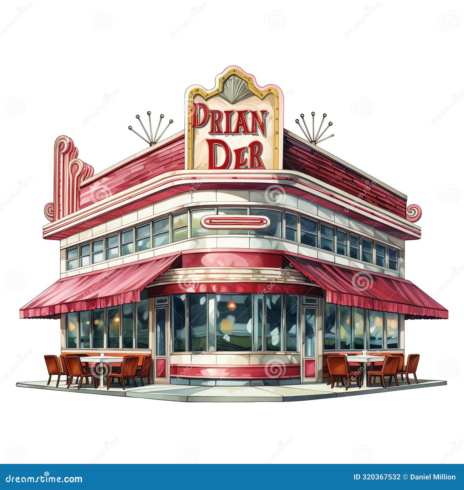 Beautiful Diner Sign Clipart Illustration Stock Illustration ...
