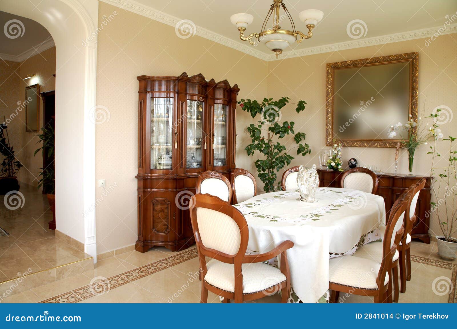Beautiful dining-hall stock photo. Image of luxury, hall - 2841014