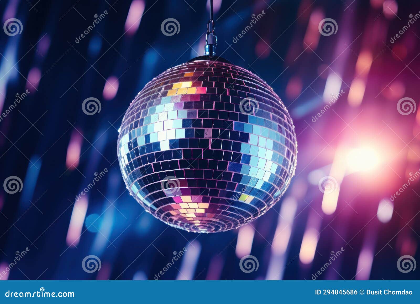 Beautiful Disco Ball Dynamic Stunning Lighting. Generative AI Stock ...