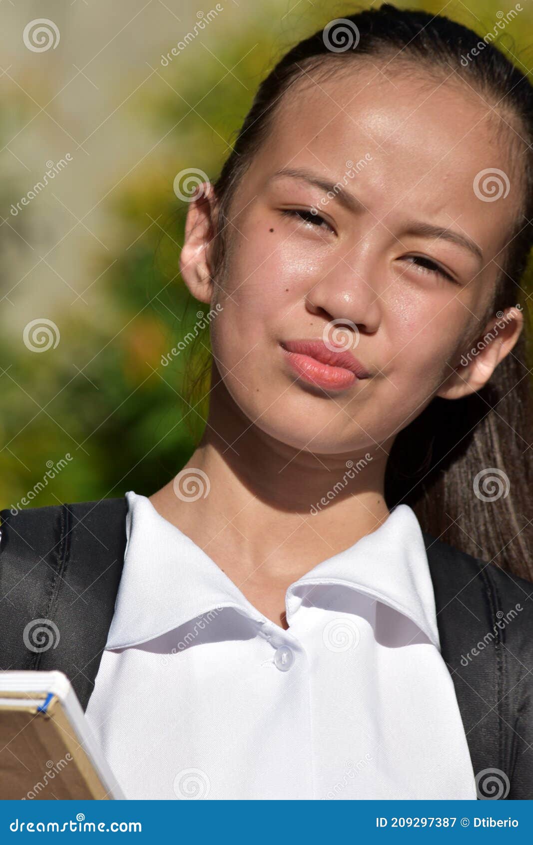Beautiful Diverse Female Student Making Funny Faces Stock Image - Image ...