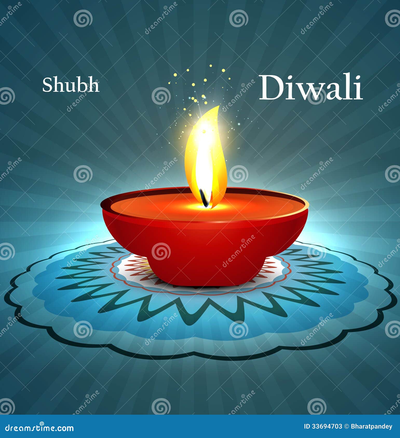 Beautiful Diwali Diya Rangoli with Space for Your Stock Vector ...