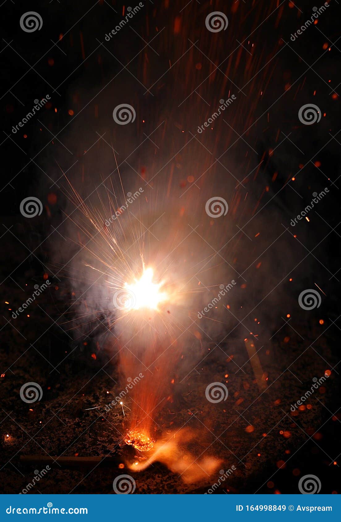 Beautiful Diwali Glowing Firecracker, Fire of Cracker Explosion on ...