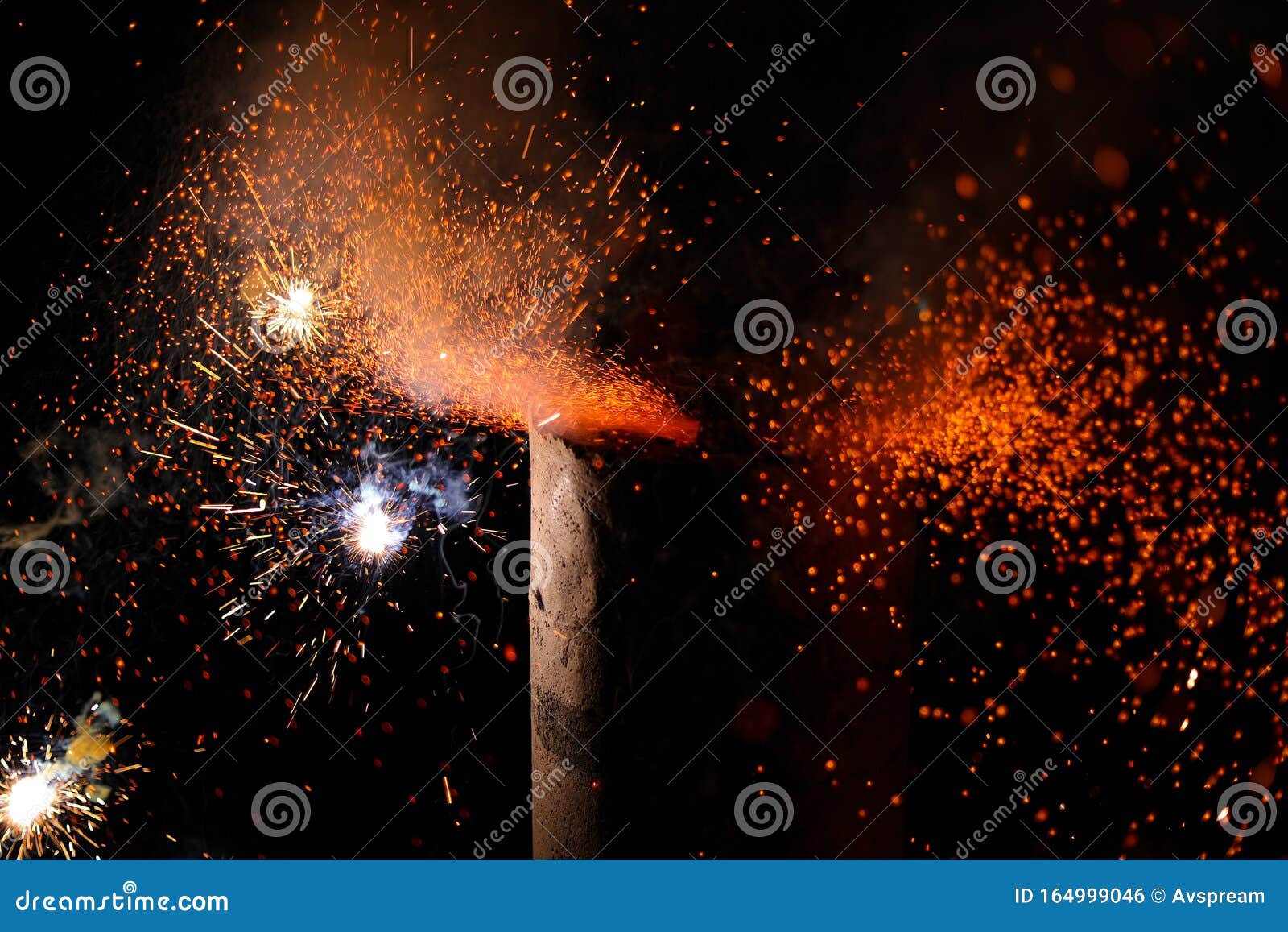 Beautiful Diwali Glowing Firecracker, Fire of Cracker Explosion on ...
