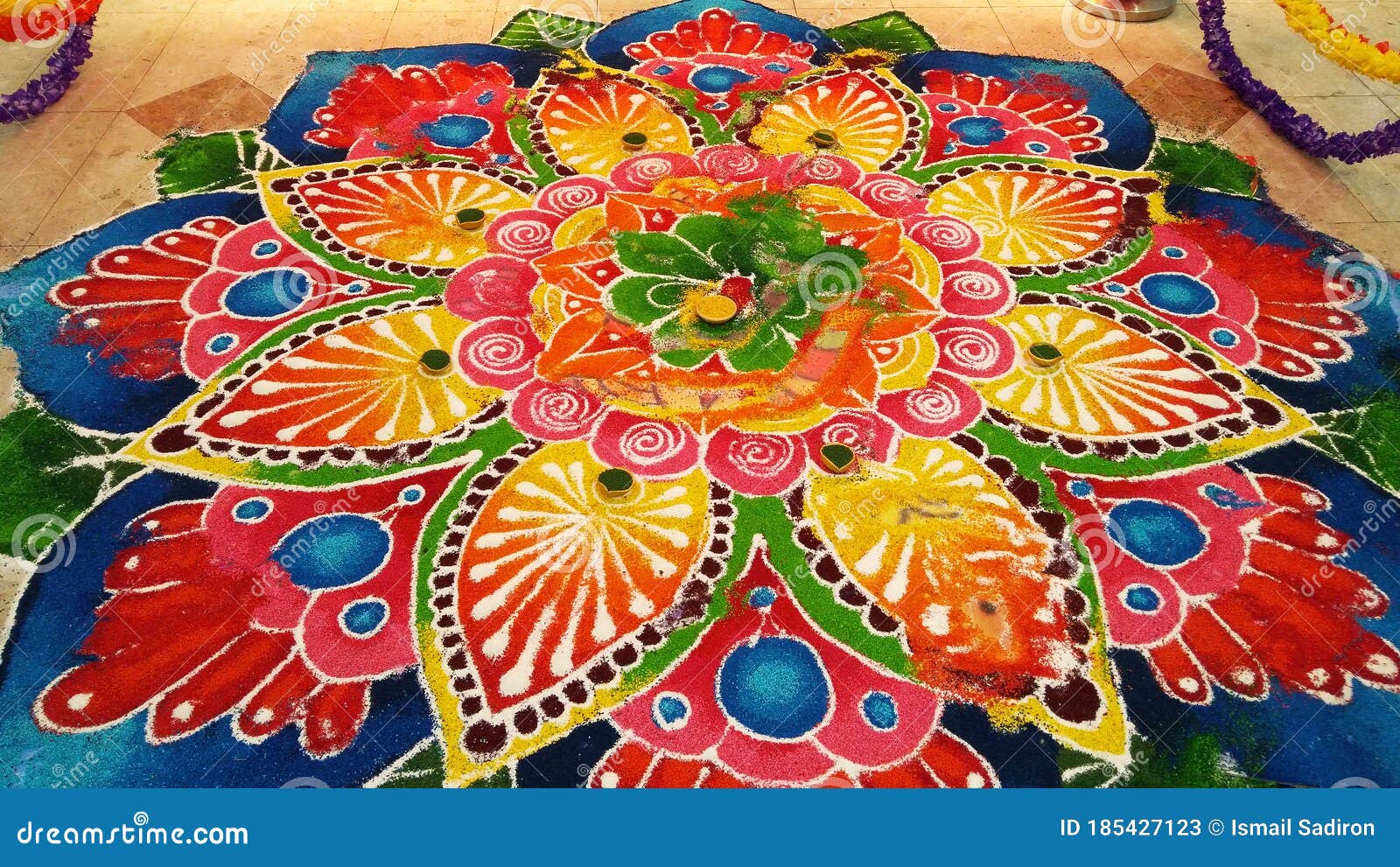 Diwali Rangoli Decoration on the Floor Stock Image - Image of ...