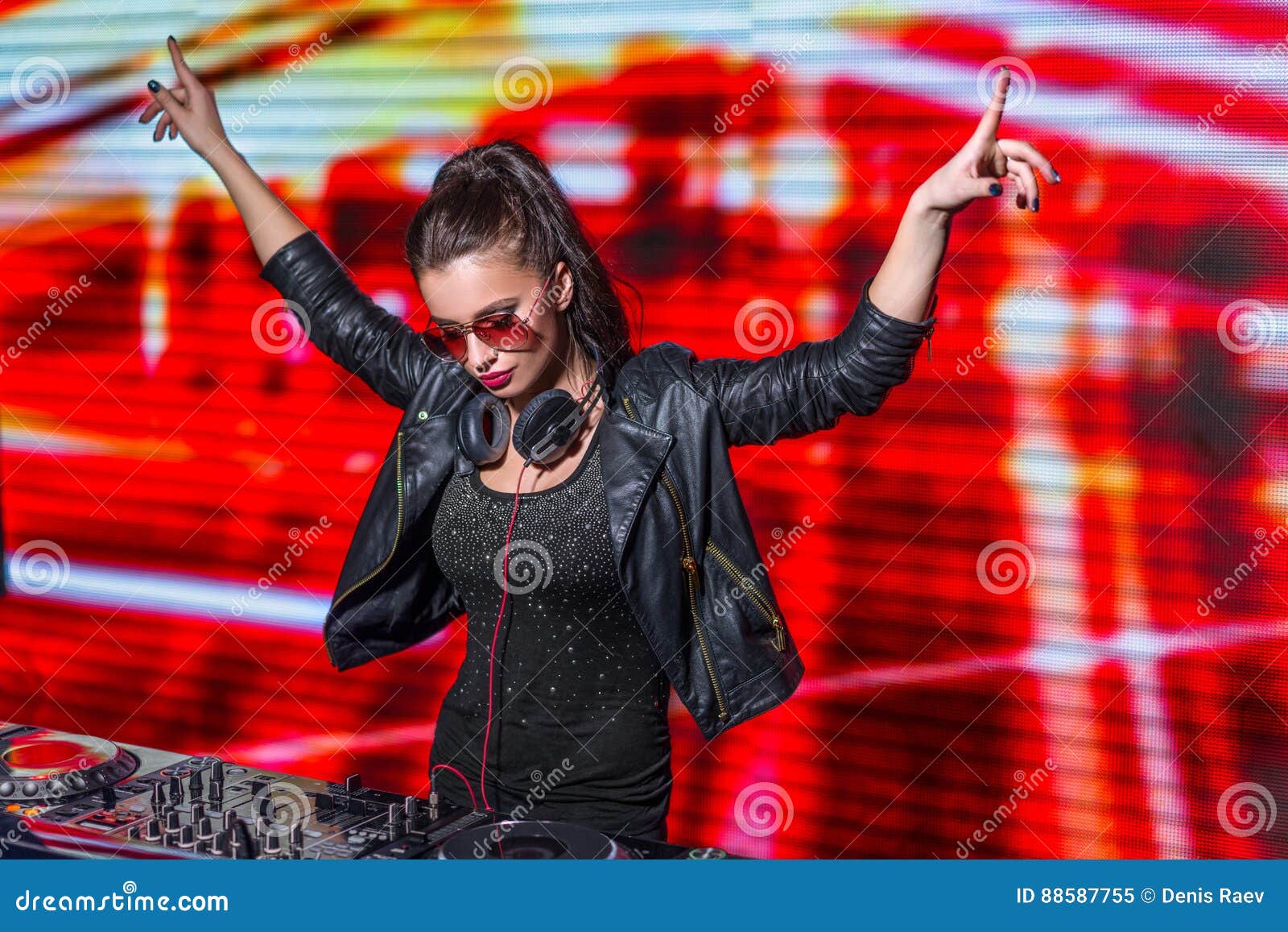 Beautiful dj stock image. Image of mixing, indoors, hobbies - 88587755