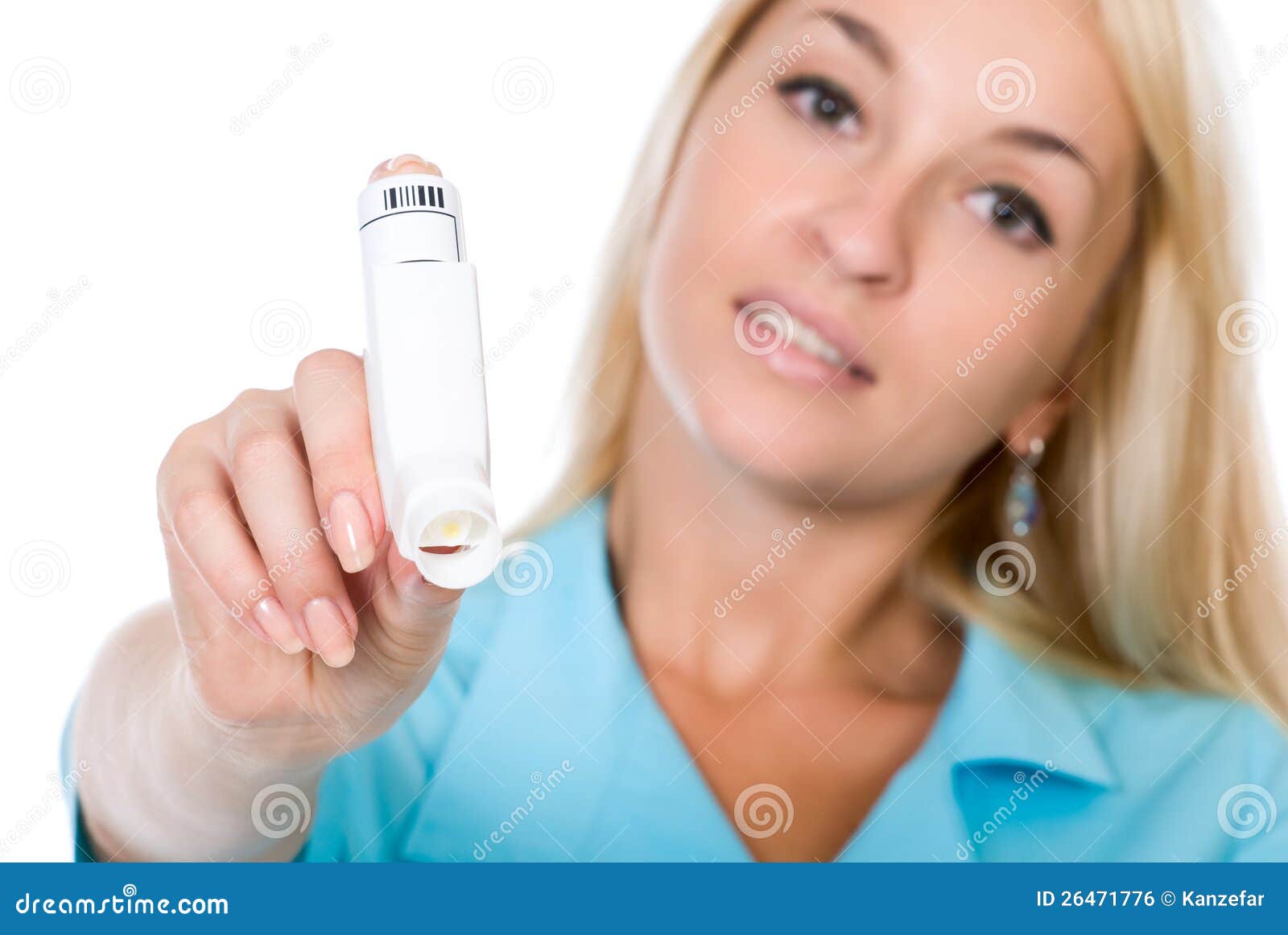 Beautiful Doctor with an Asthma Inhaler Stock Photo - Image of asthma ...