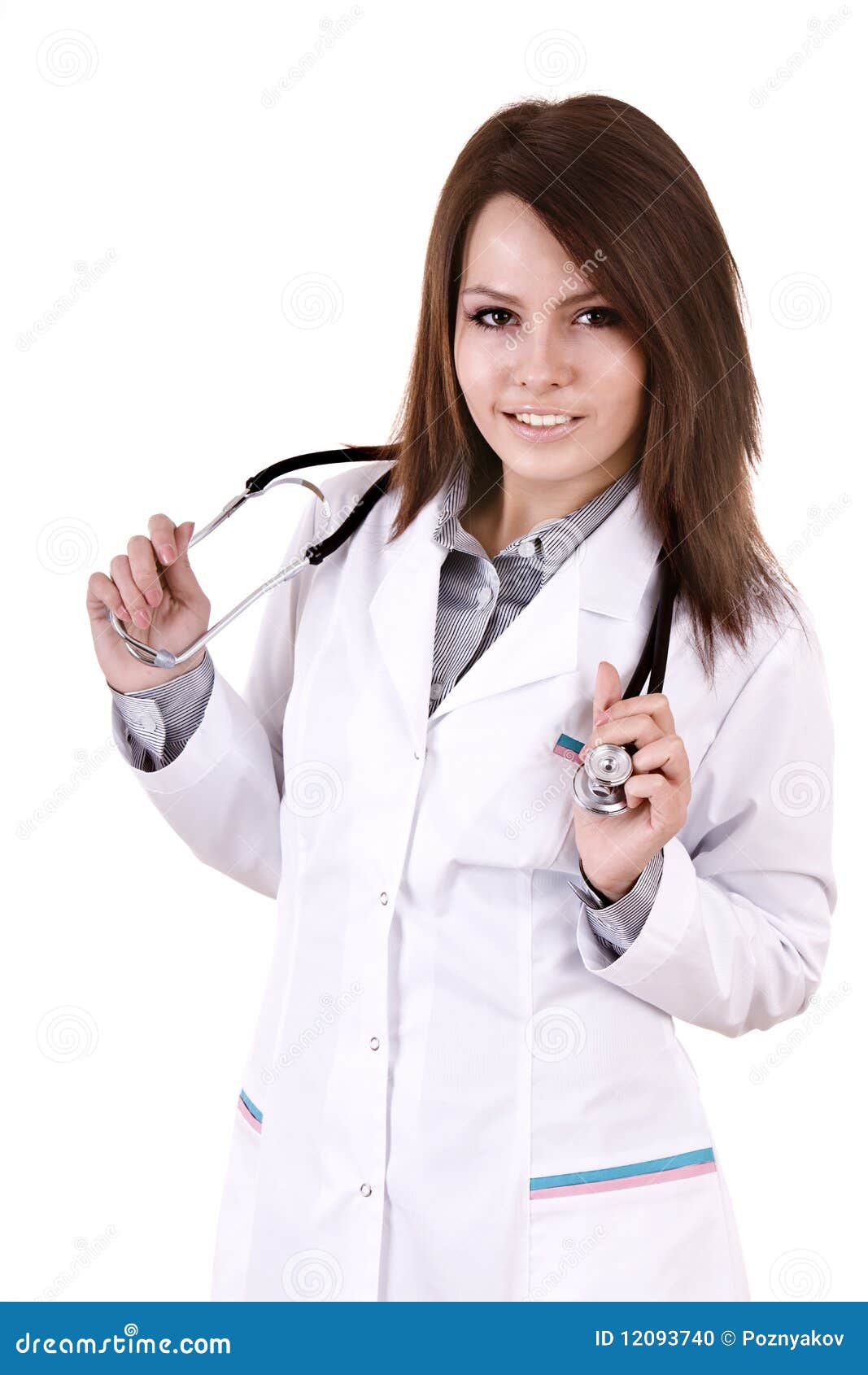 Beautiful Doctor Girl with Stethoscope. Stock Photo - Image of clinic ...