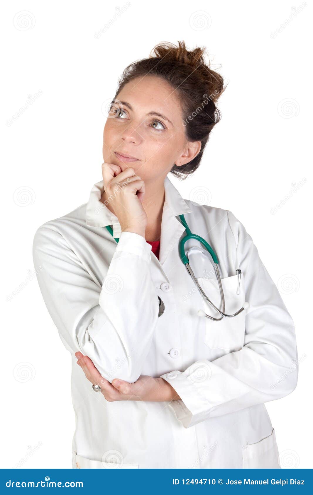 Beautiful Doctor Woman Thinking Stock Photo - Image of healthy ...