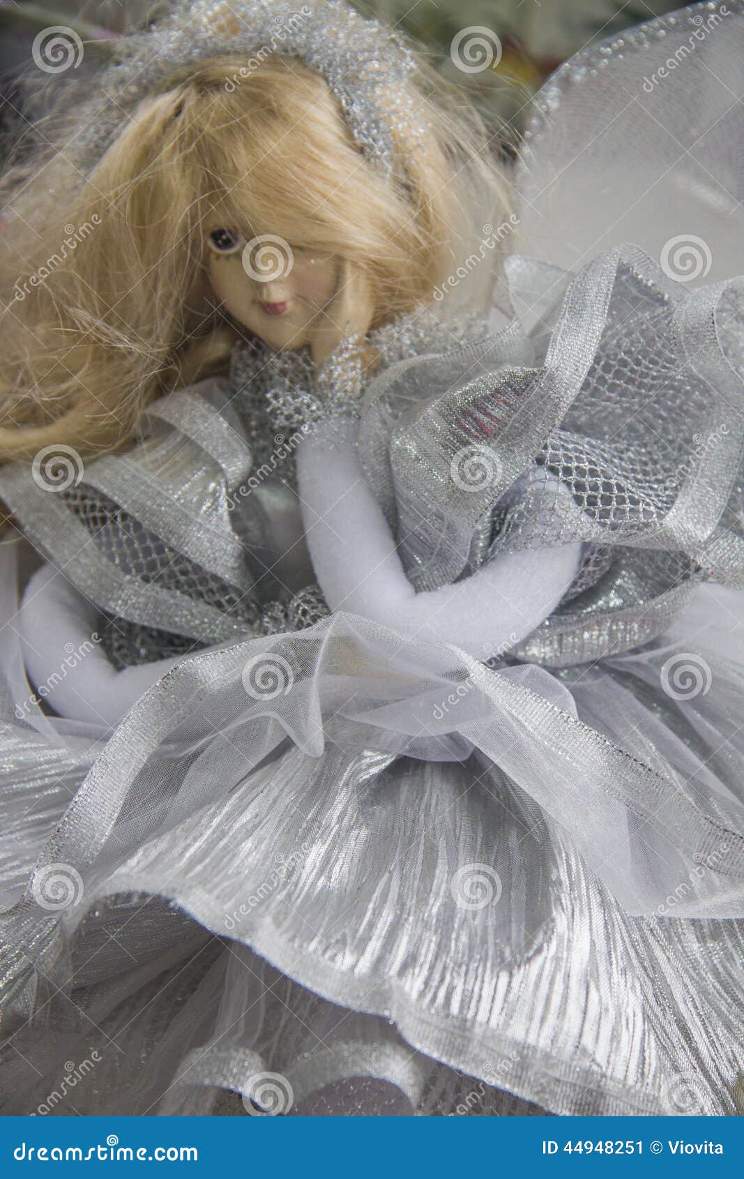 Beautiful Doll in Silver Dress Stock Image - Image of blond, antique ...