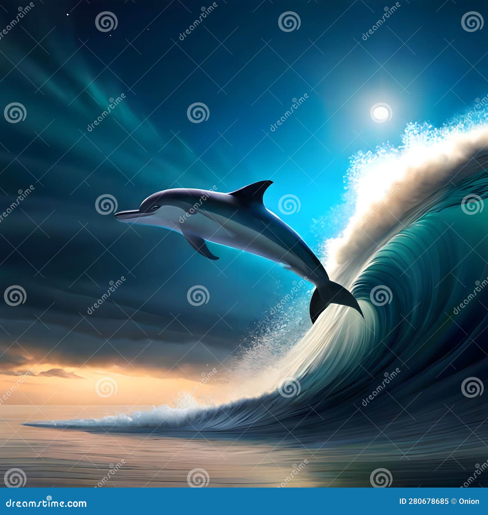 Beautiful Dolphin - Ai Generated Image Stock Illustration ...