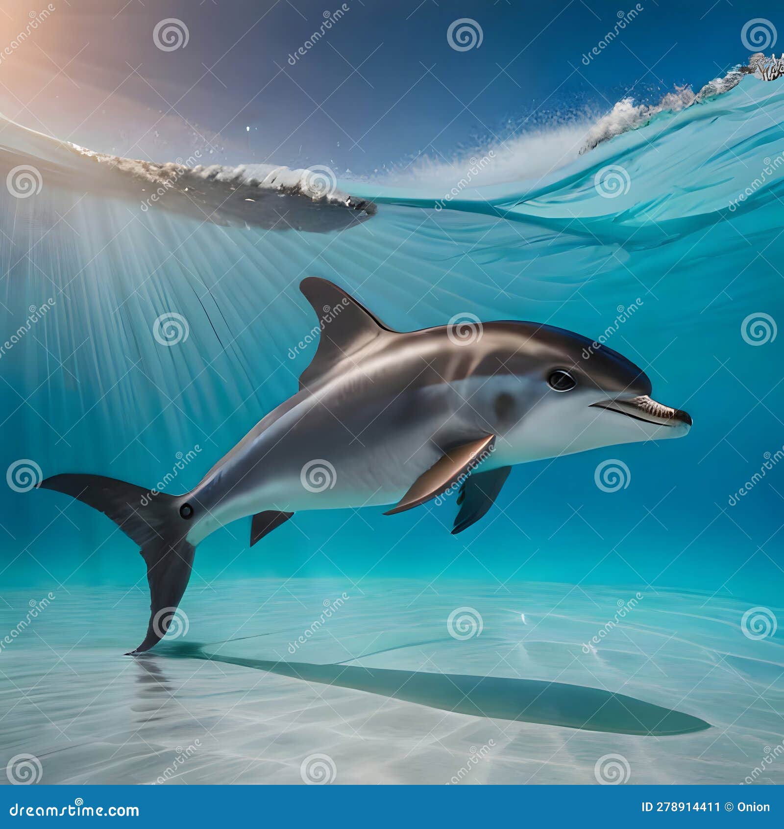 Beautiful Dolphin - Ai Generated Image Stock Illustration ...