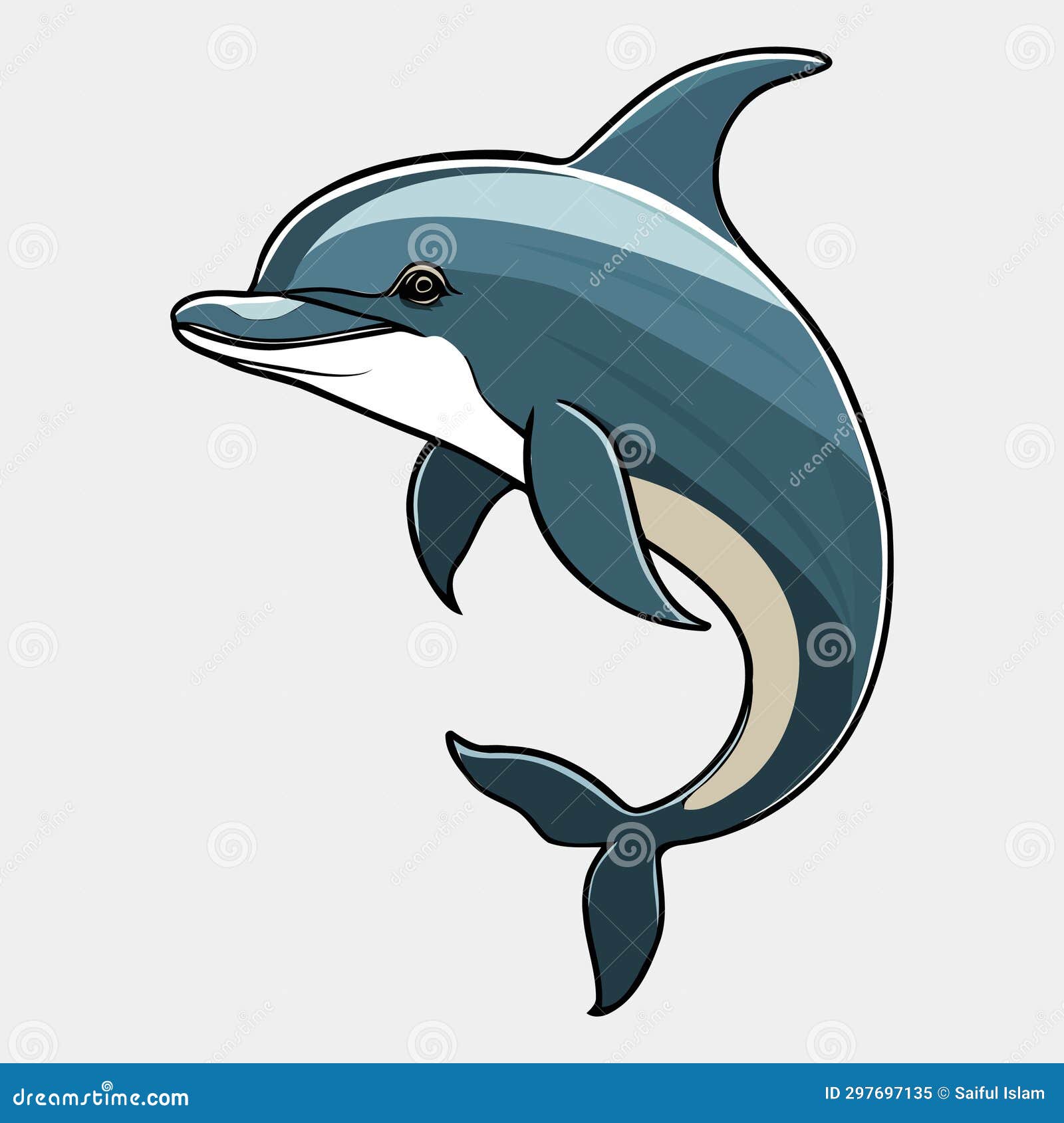 A Beautiful Dolphin Vector Art Work Illustration. Stock Illustration ...