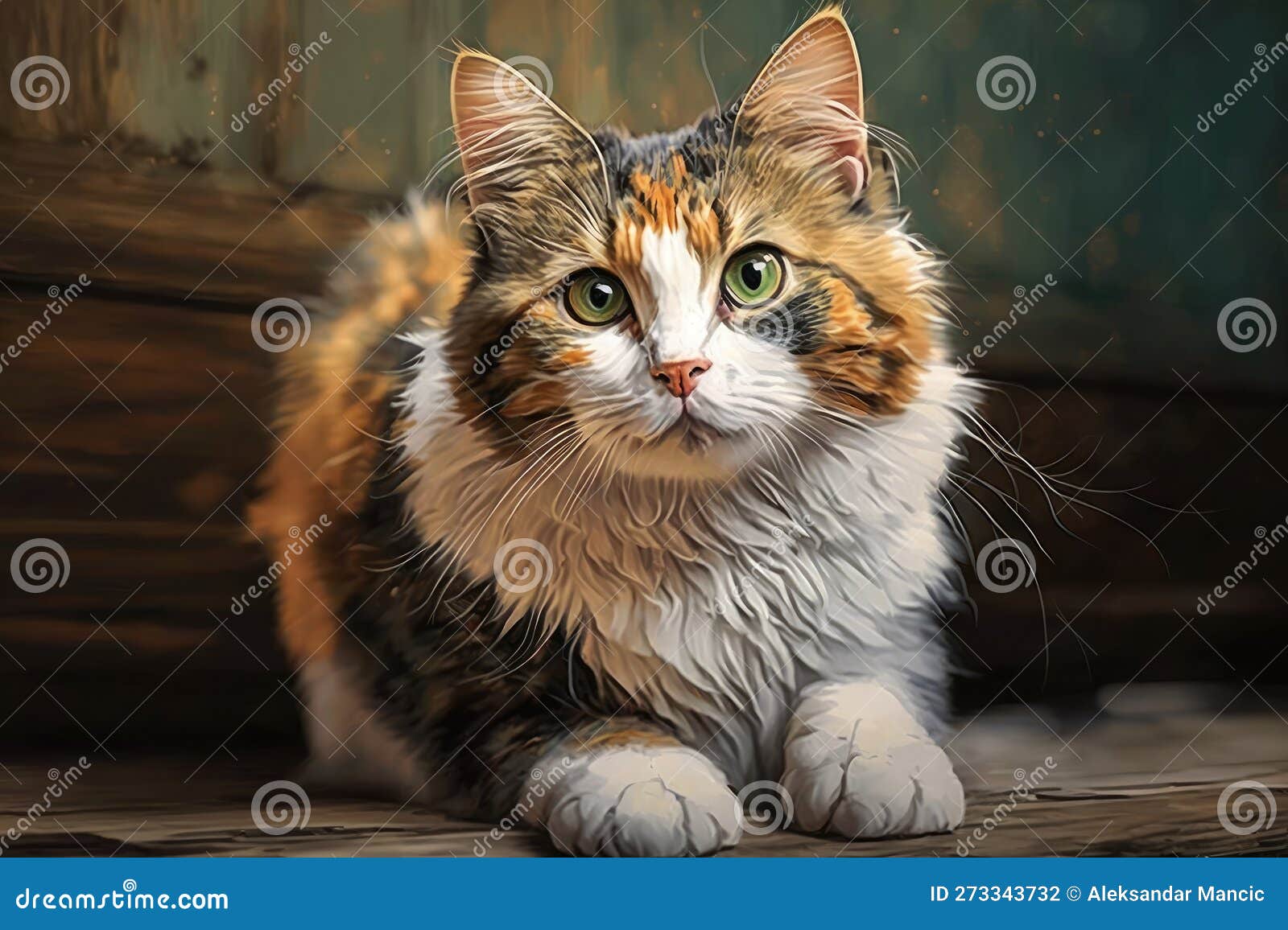 Beautiful domestic cat stock illustration. Illustration of cute - 273343732