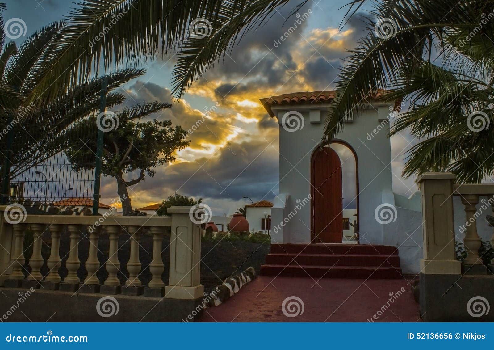 Beautiful door at sunset stock photo. Image of attractions - 52136656