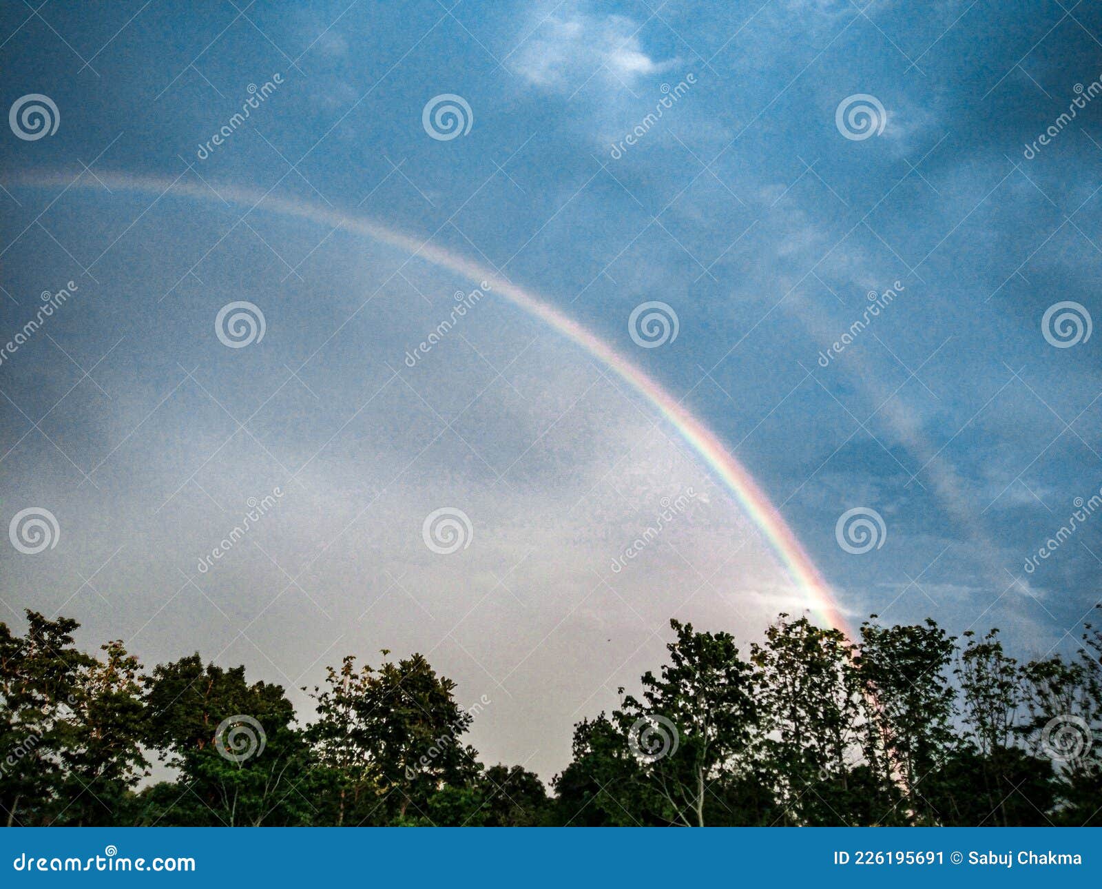 Beautiful Double Rainbow stock image. Image of rainbow - 226195691
