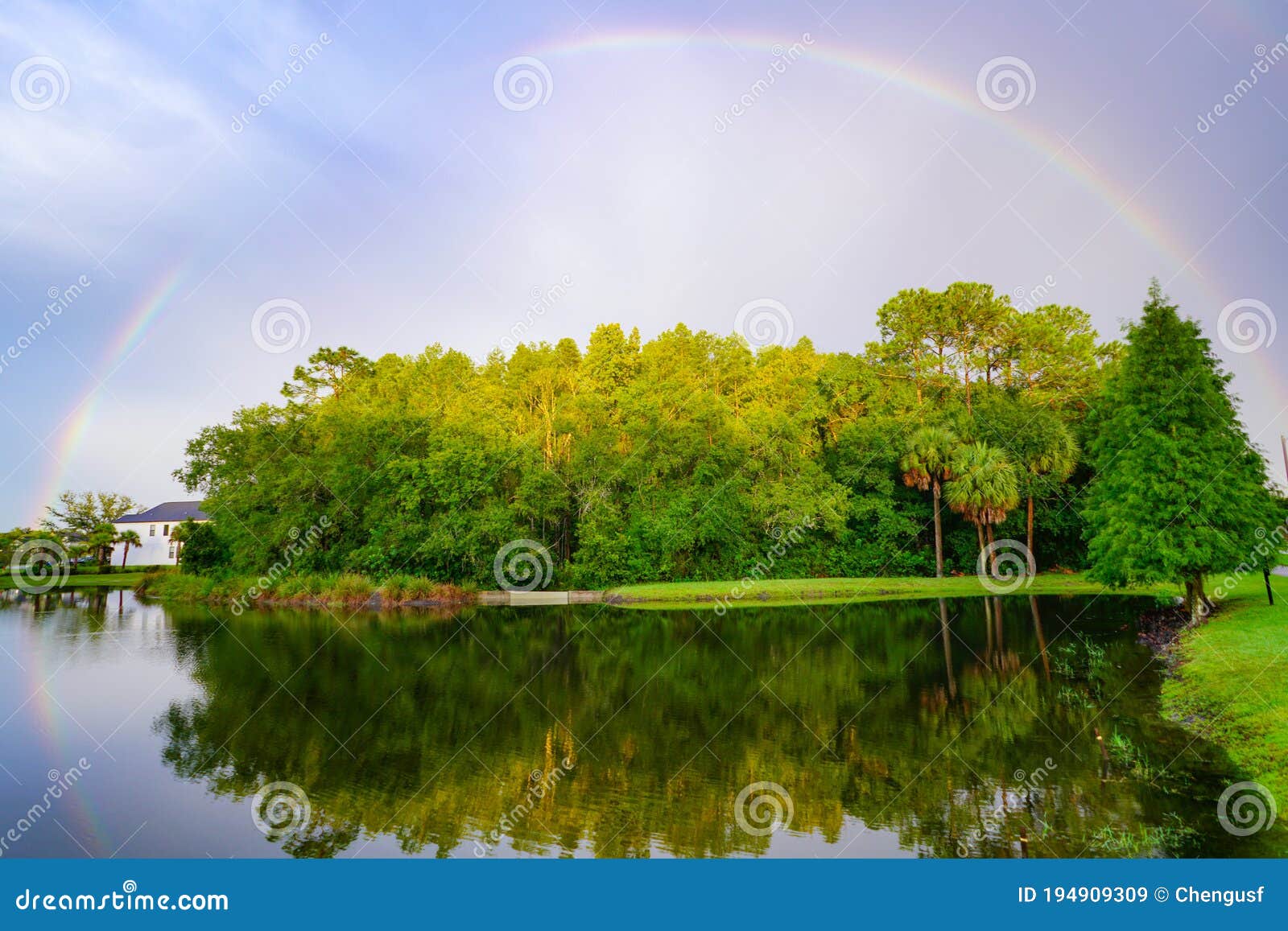 Beautiful double rainbow stock image. Image of brown - 194909309