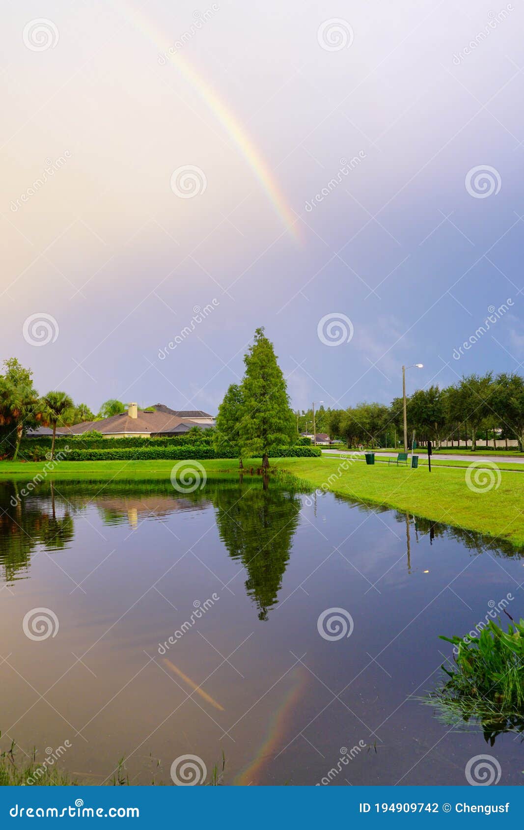 Beautiful double rainbow stock photo. Image of field - 194909742