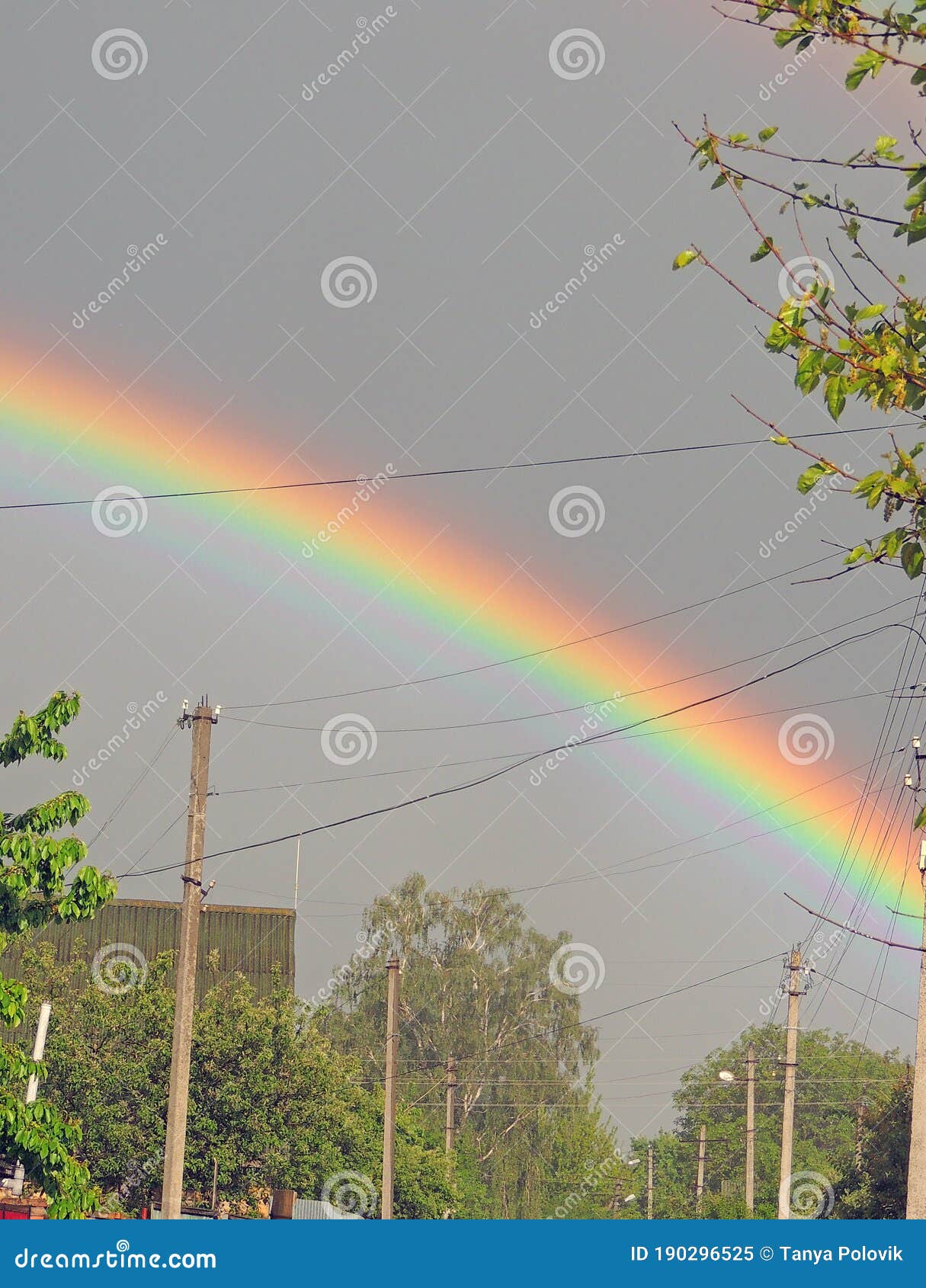 Beautiful Double Rainbow after Rain Stock Image - Image of idyll ...