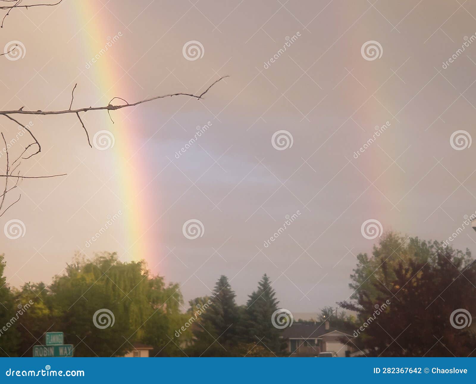 Beautiful Double Rainbow after Storm Stock Photo - Image of beautiful ...