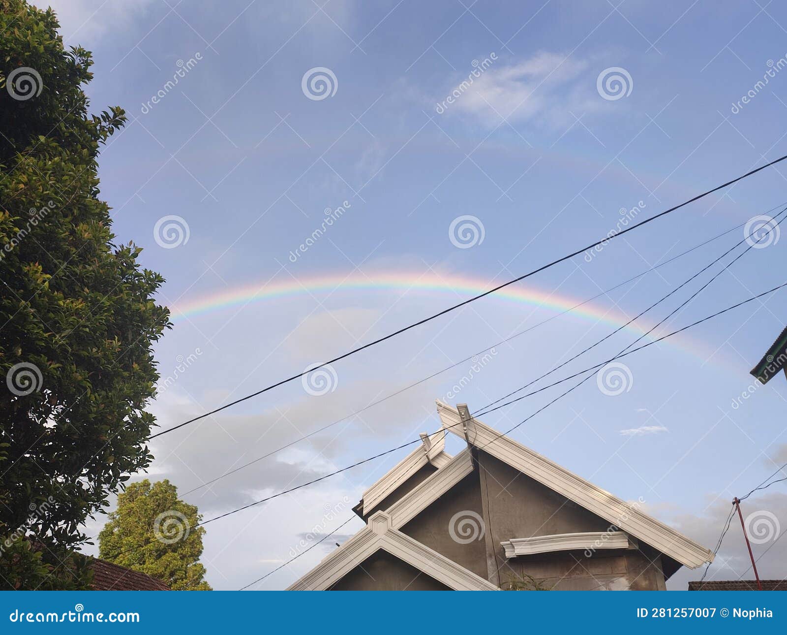 Beautiful Double Rainbow in Sunny Days Stock Image - Image of days ...