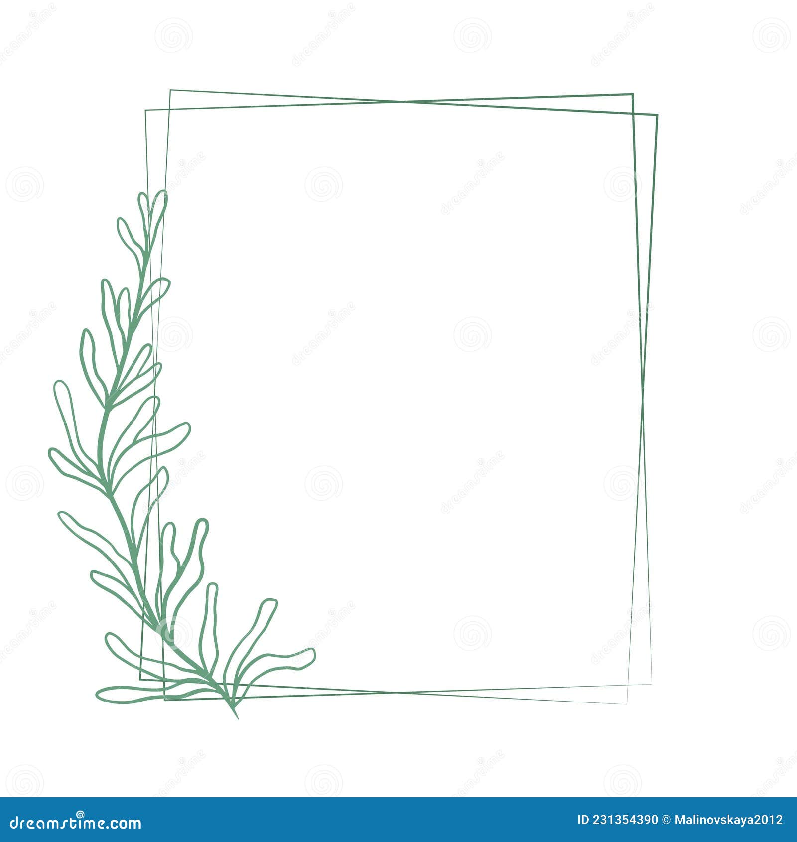 Beautiful Double Rectangular Frame with a Graceful Elongated Branch ...