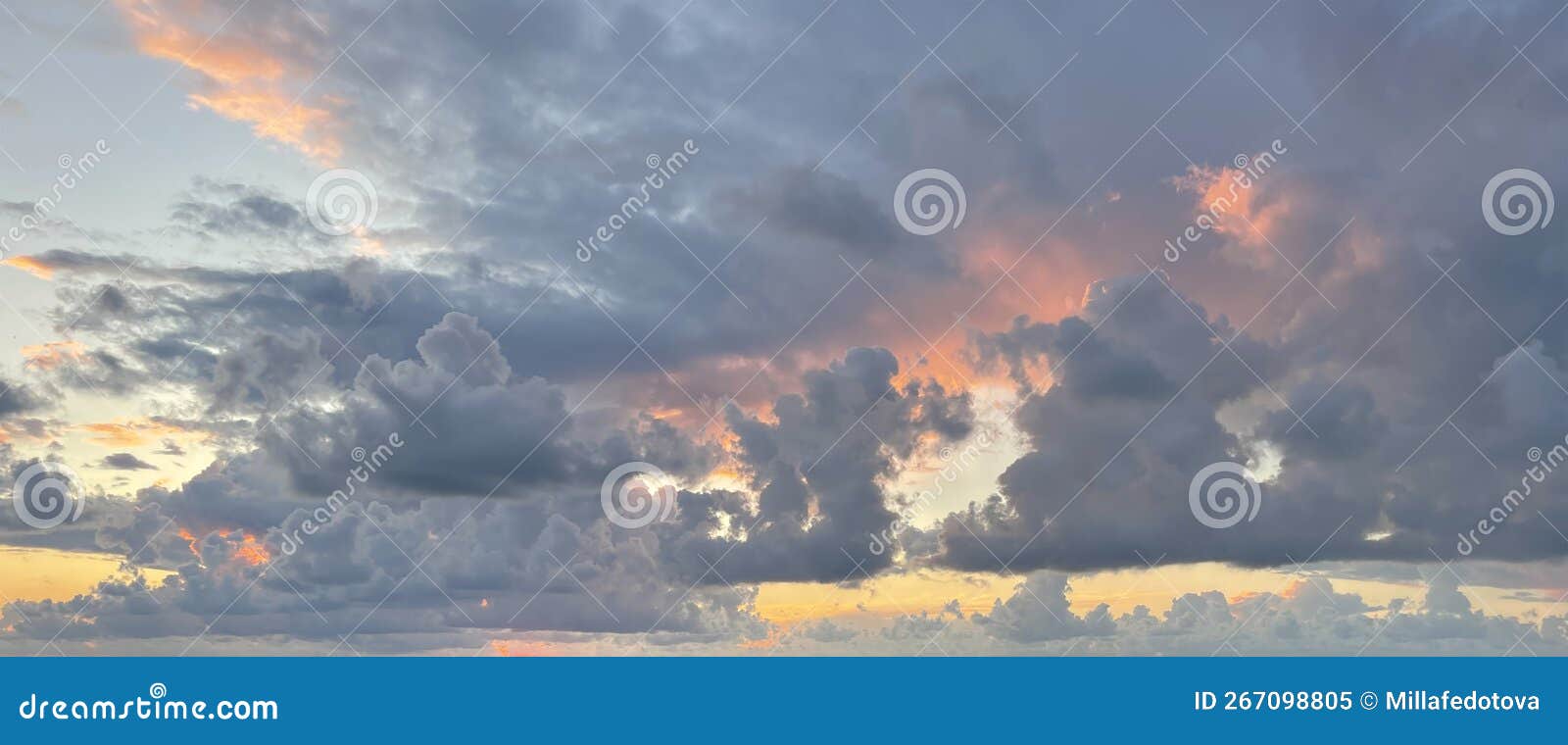 Beautiful Dramatic Evening Colorful Cloudscape Sunset Sky with Cloud Stock Image - Image of ...