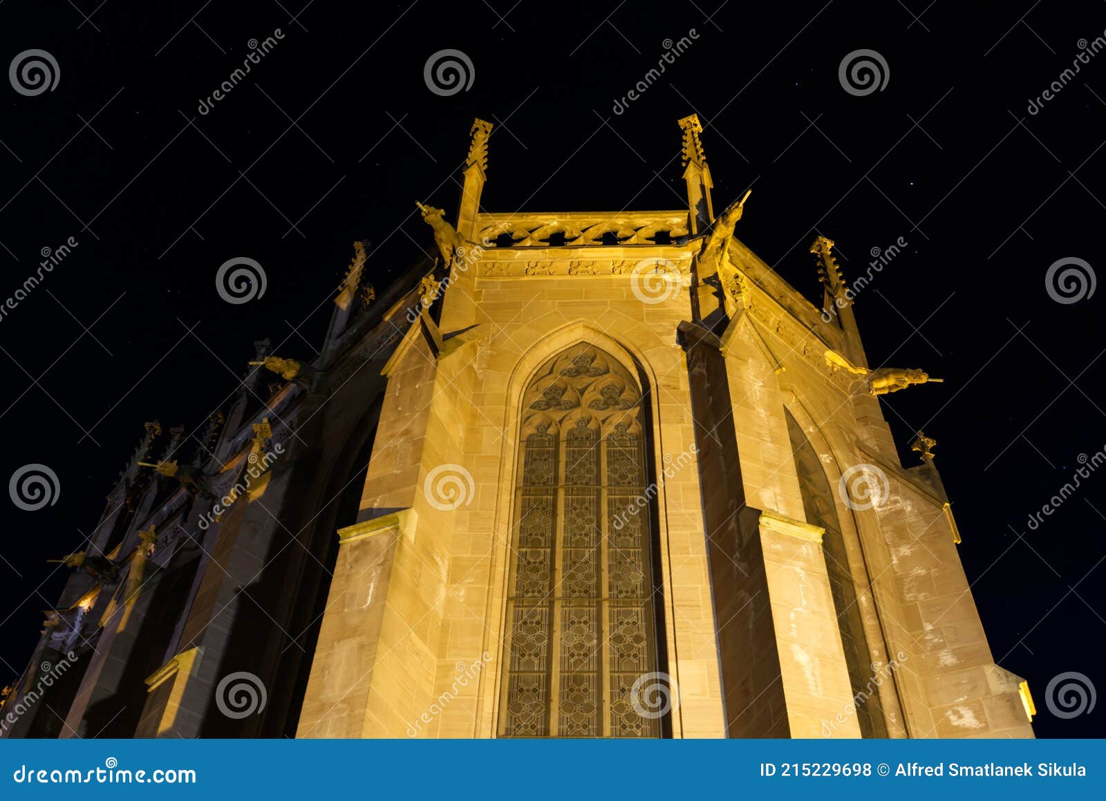 Beautiful Dramatic Image of a Catholic Church in the Night Stock Photo ...