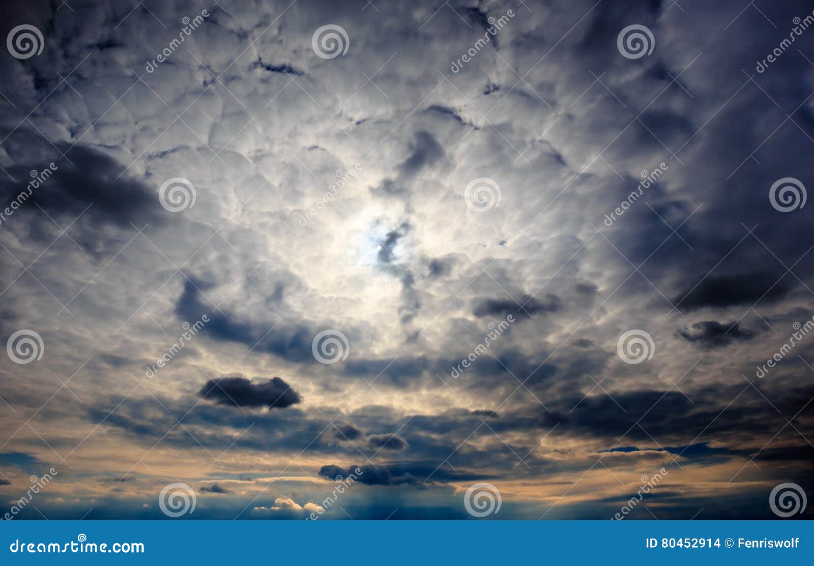 Beautiful Dramatic Landscape with Cloudy Sky and Sunlight at the Stock ...