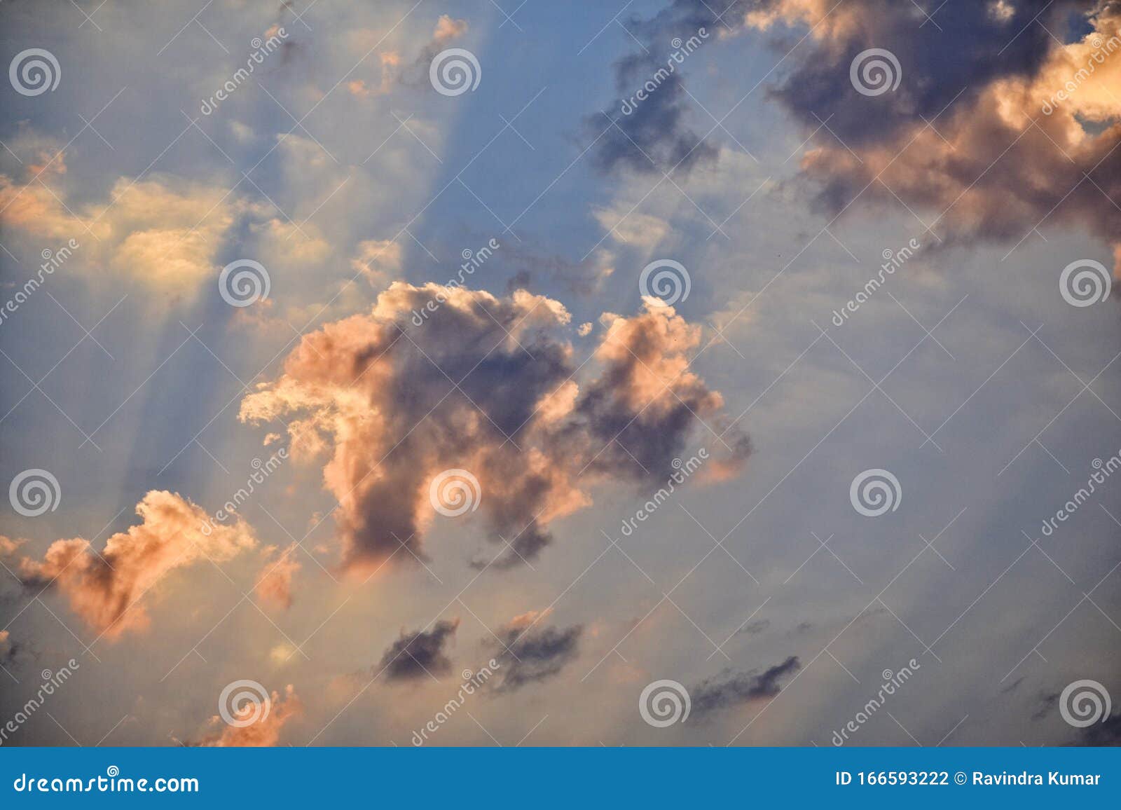 Beautiful and Dramatic Sky stock photo. Image of beach - 166593222