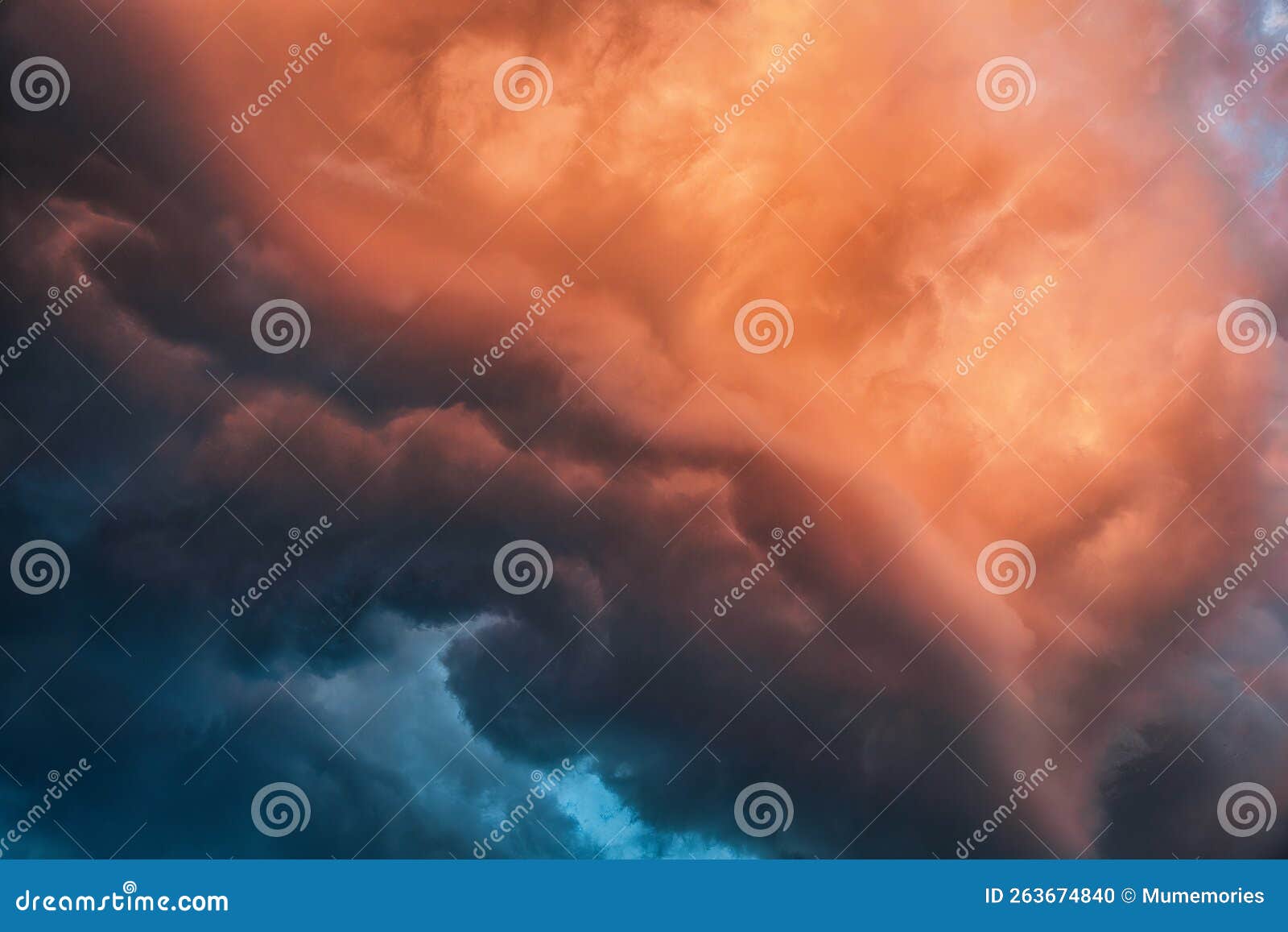 Beautiful Dramatic Storm Clouds in the Sunset Sky Stock Photo - Image ...