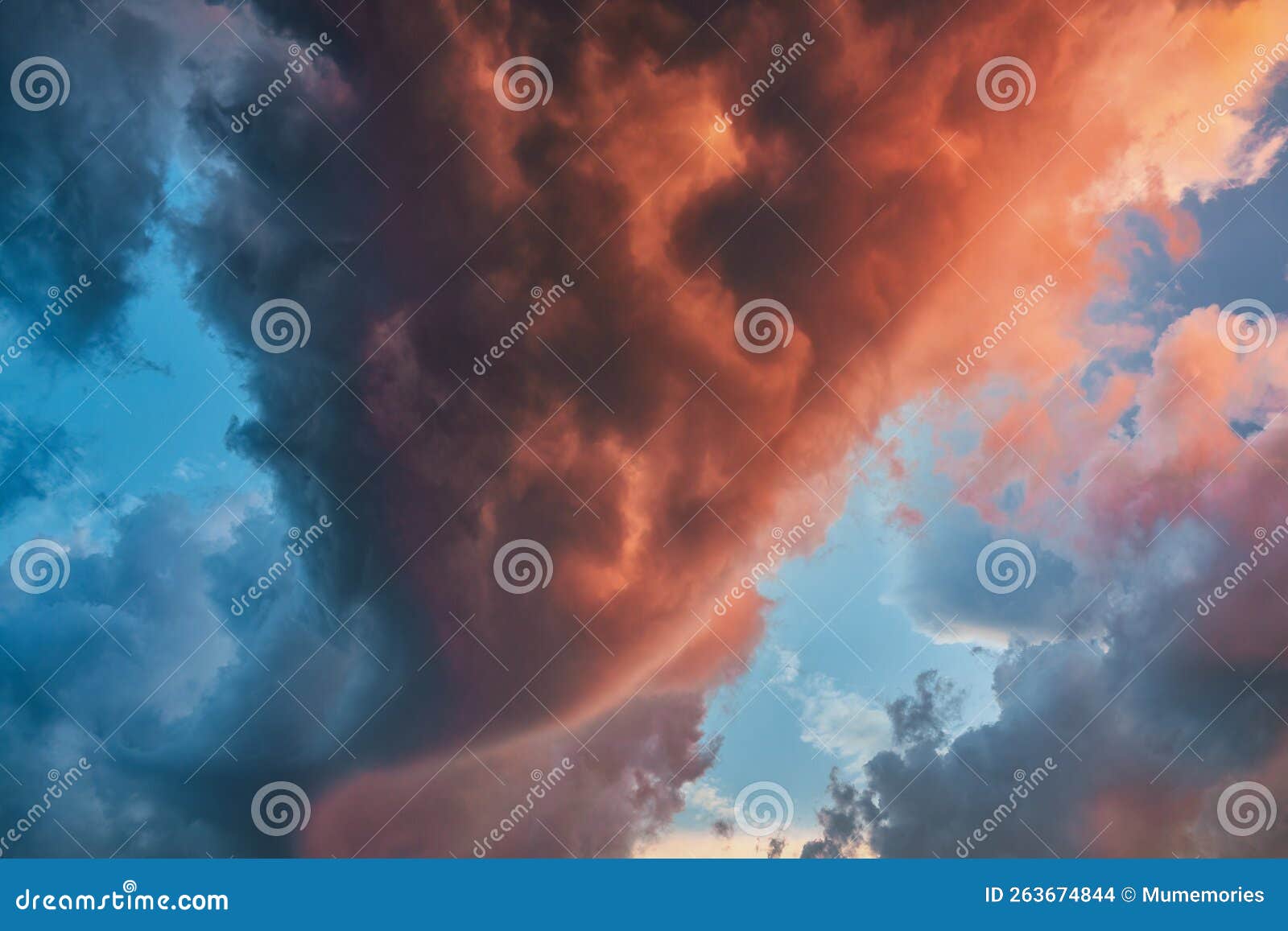 Beautiful Dramatic Storm Clouds in the Sunset Sky Stock Photo - Image ...