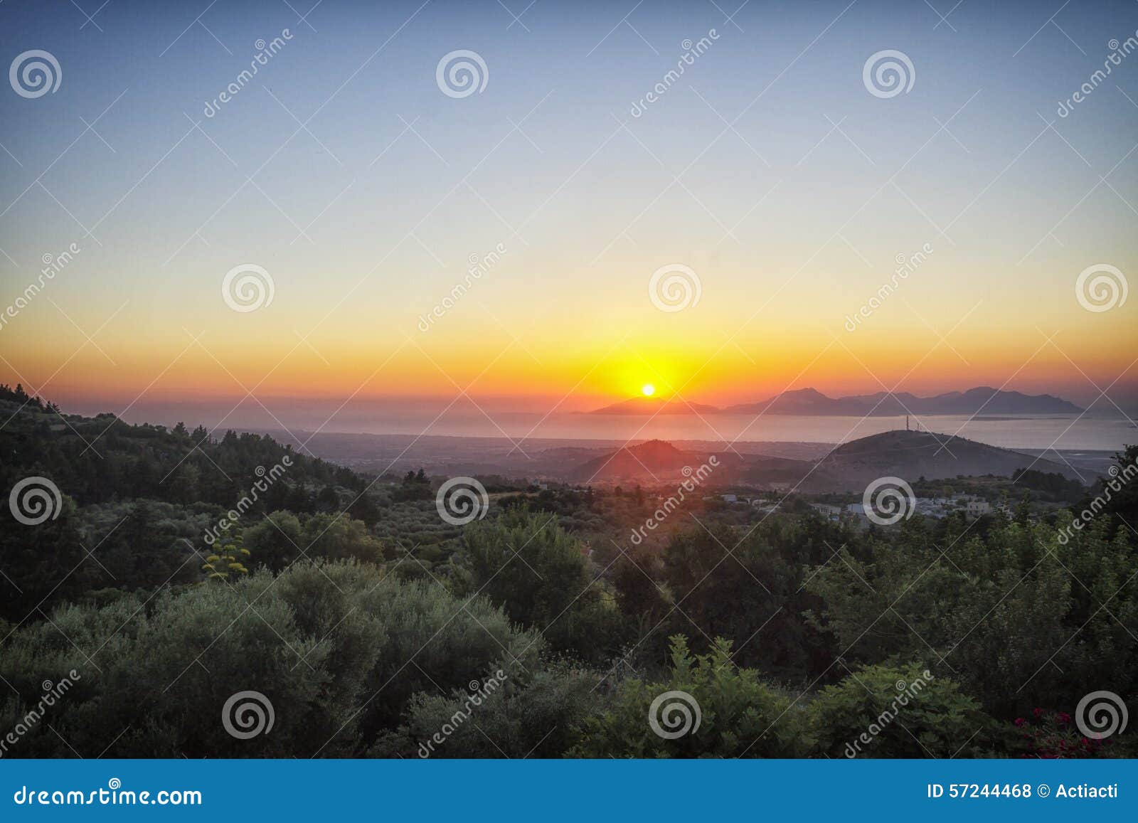 Beautiful Dramatic Sunset in Kos, Greece Stock Photo - Image of ...