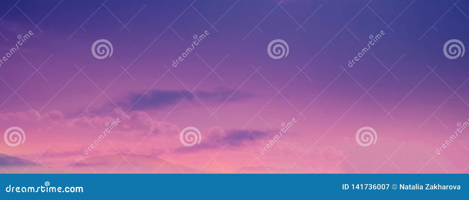 Beautiful Dramatic Sunset with Violet Twilight Color Sky and Clouds ...