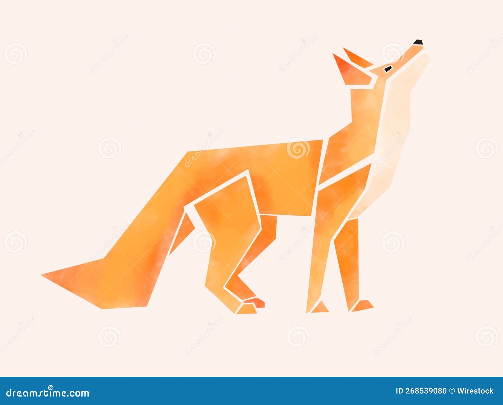 Beautiful drawing of a fox stock photo. Image of protection - 268539080