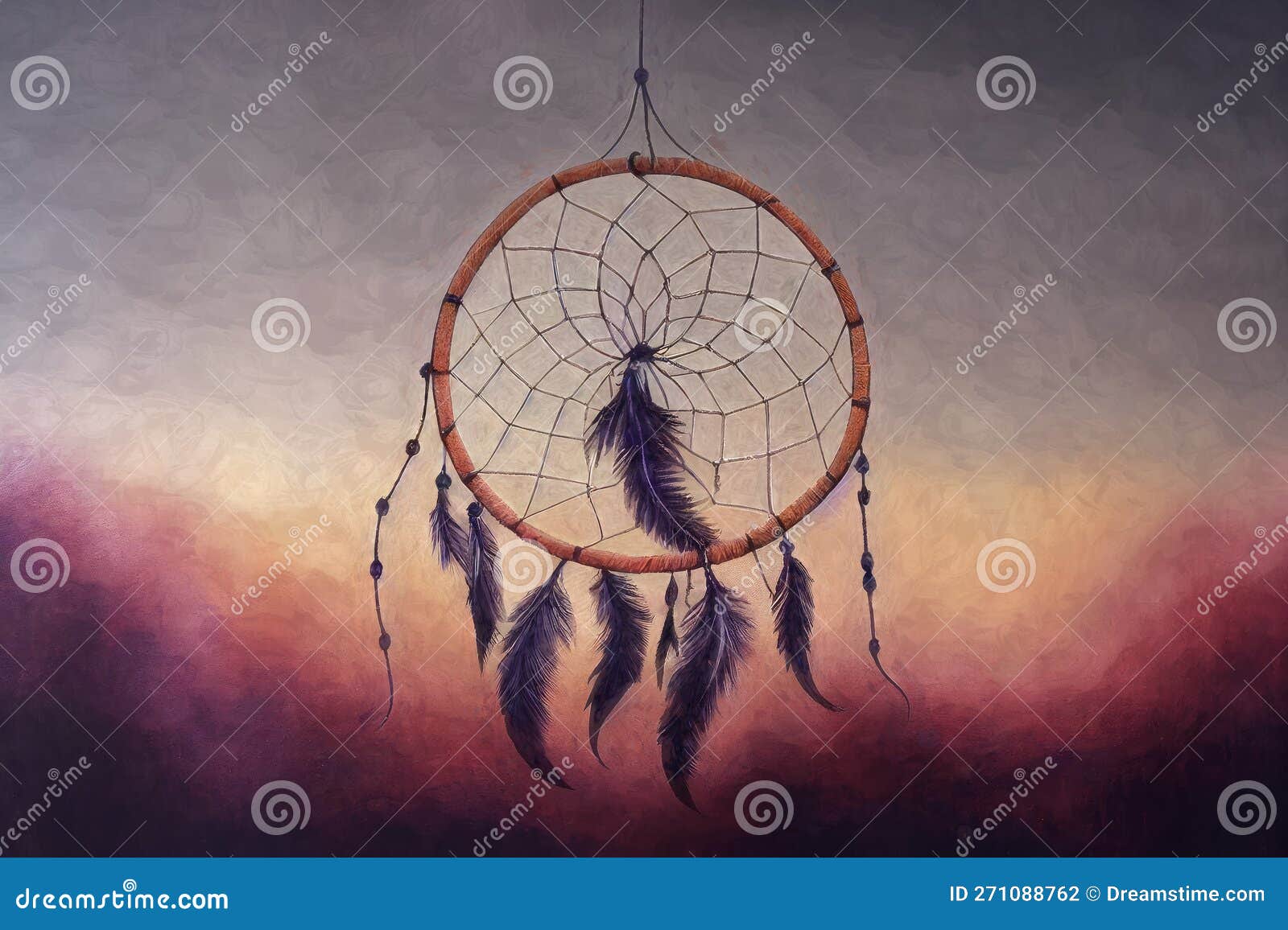 Beautiful Dreamcatcher on Abstract Background. Digital Art. Stock ...