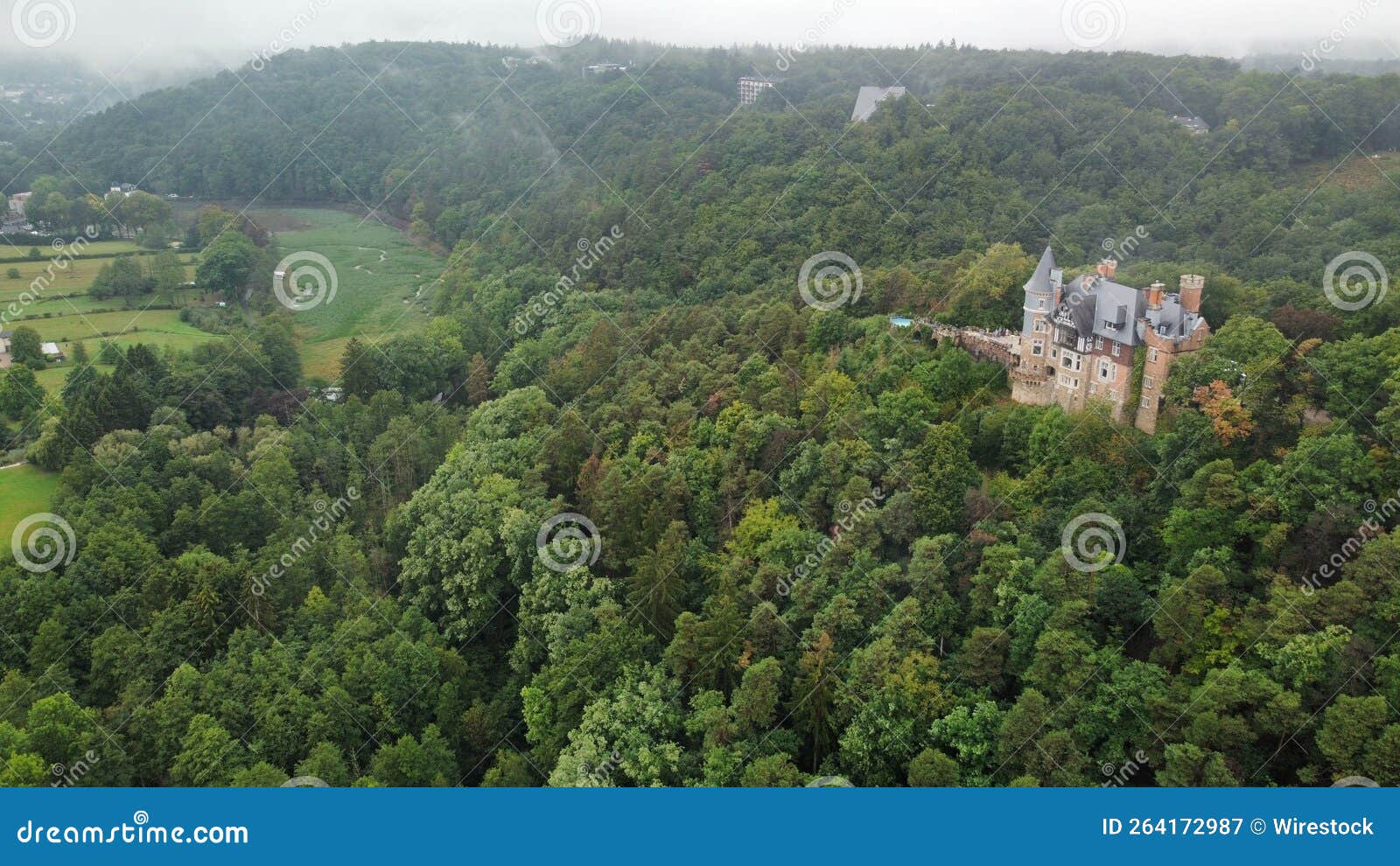 Beautiful Drone View of a Castle in Chateau, Belgium Stock Image ...