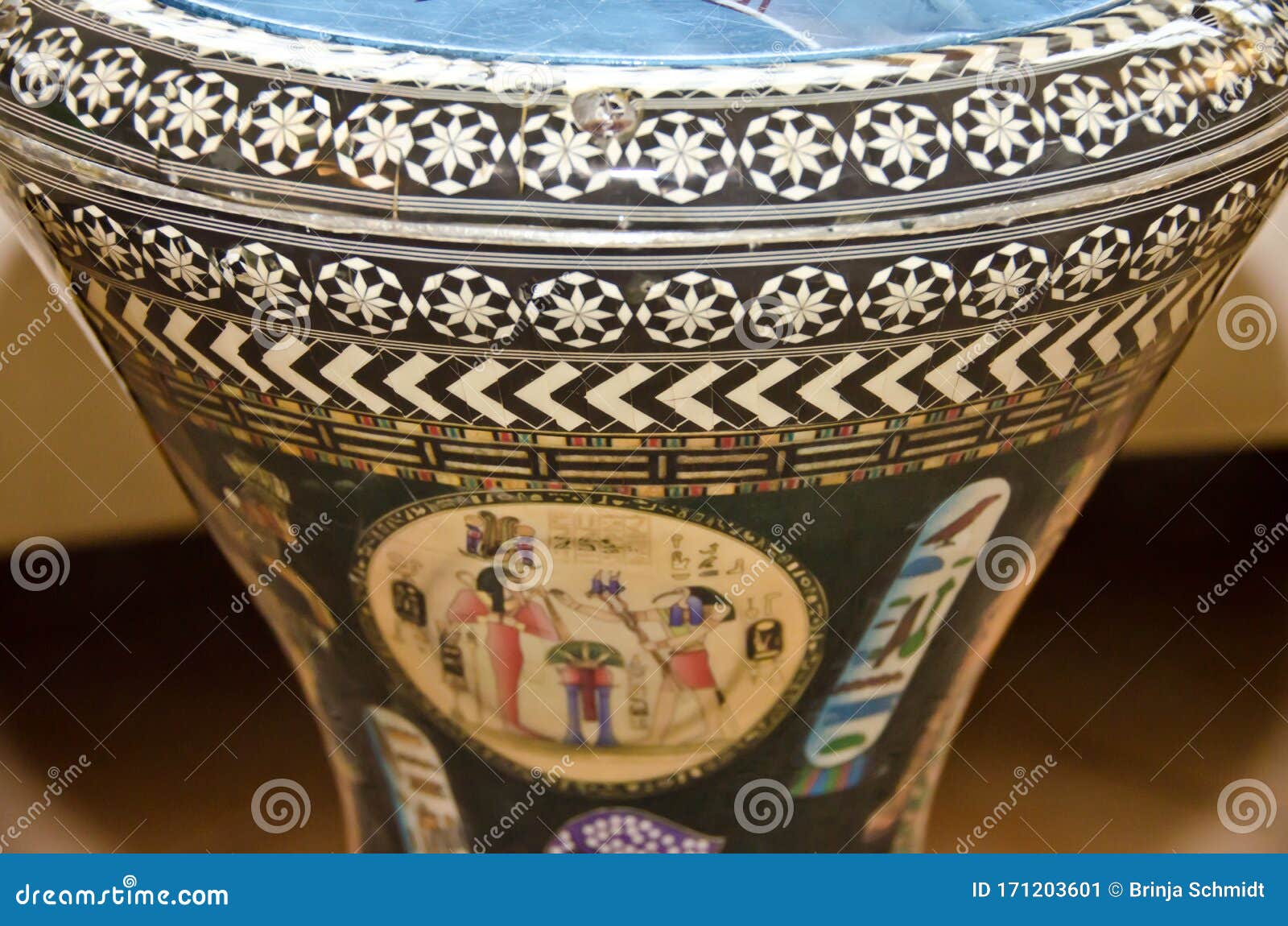 A Beautiful Drum with Graceful Pattern for Playing Rhythm and Tact and ...