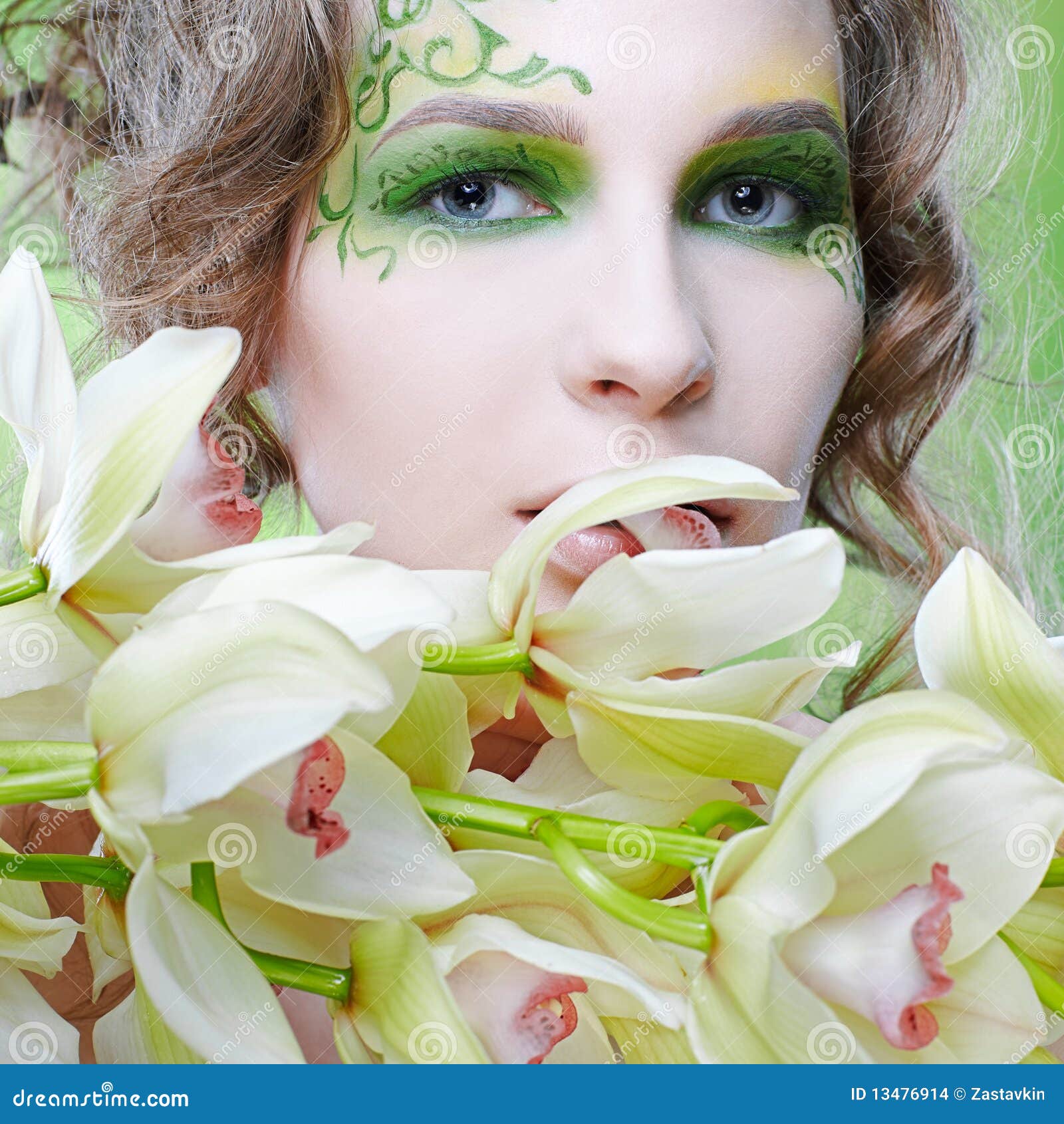 Beautiful dryad girl stock photo. Image of orchid, face - 13476914