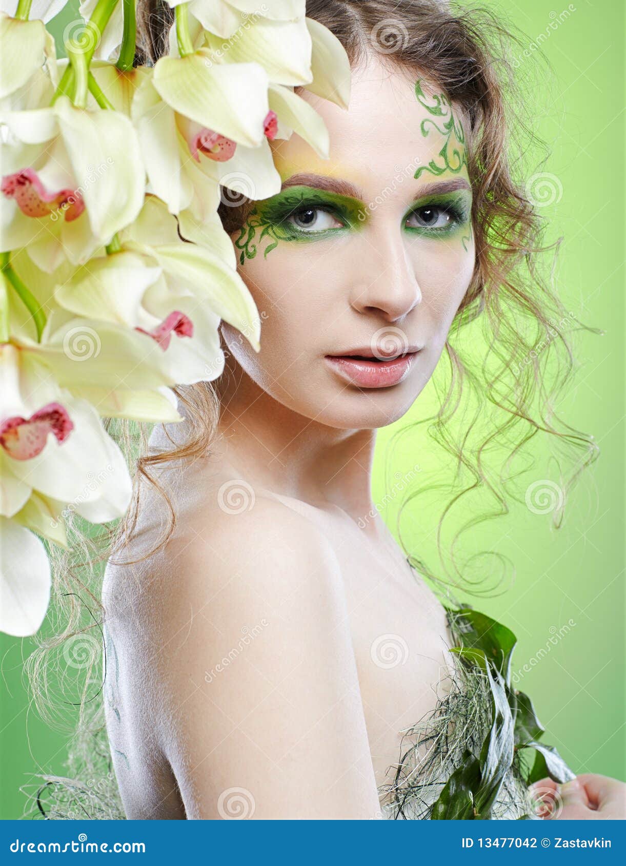 Beautiful dryad girl stock photo. Image of european, makeup - 13477042