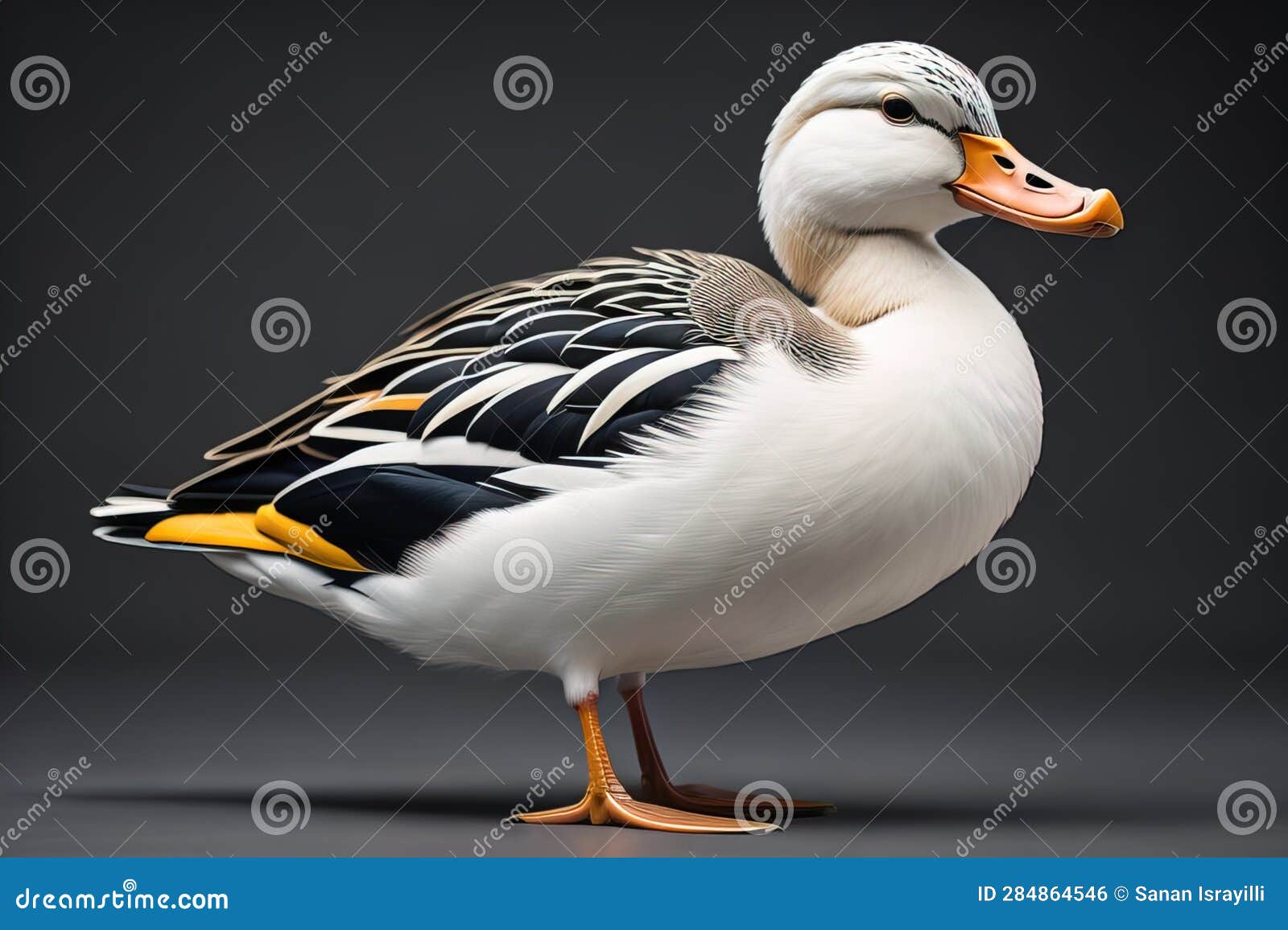 Beautiful Duck on a Solid Color Background. Ai Generative Stock ...