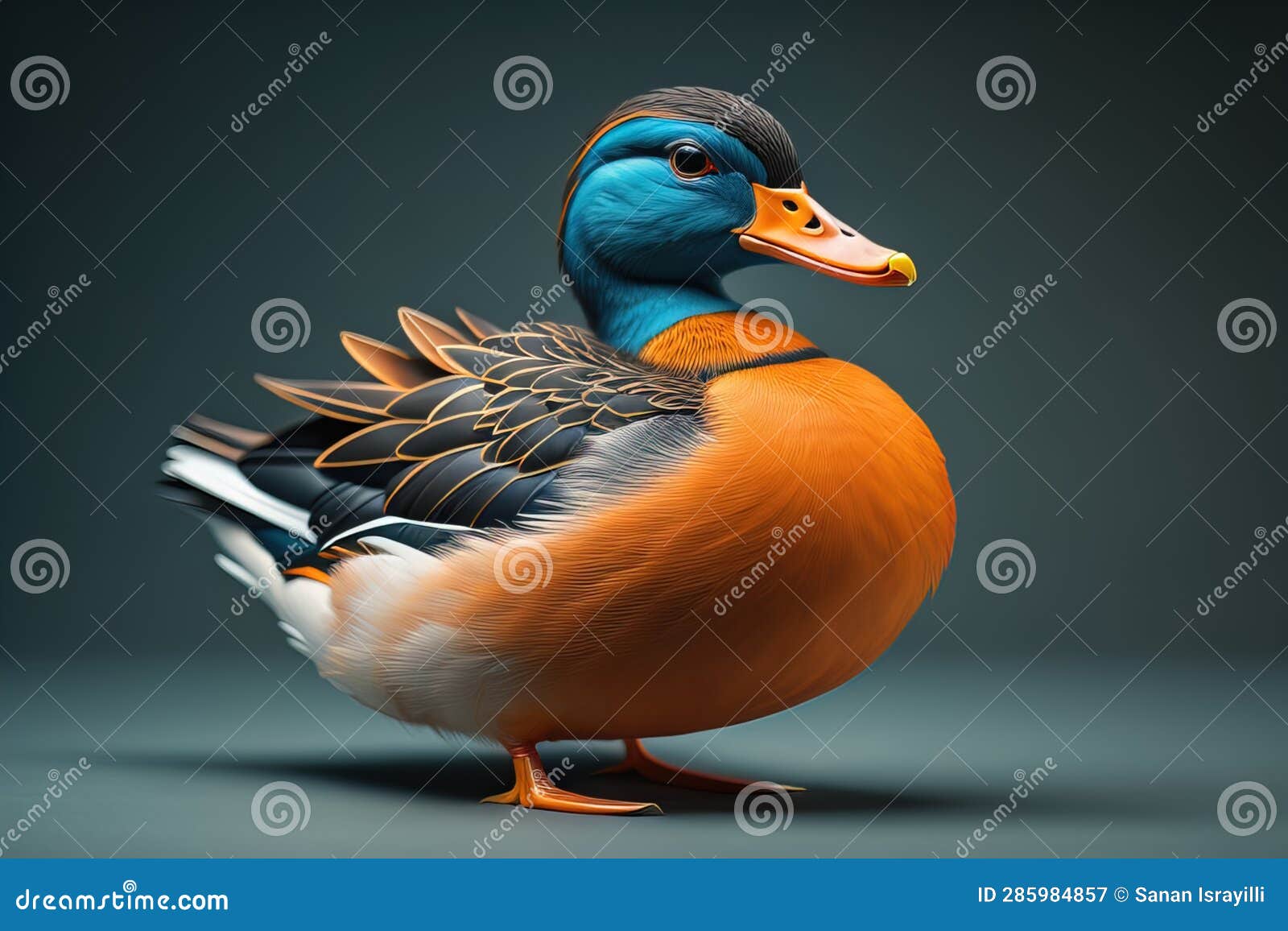 Beautiful Duck on a Solid Color Background. Ai Generative Stock ...