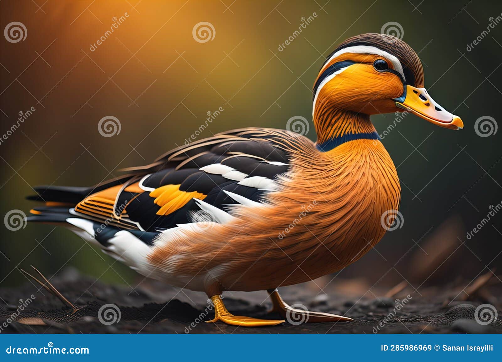 Beautiful Duck on a Solid Color Background. Ai Generative Stock ...