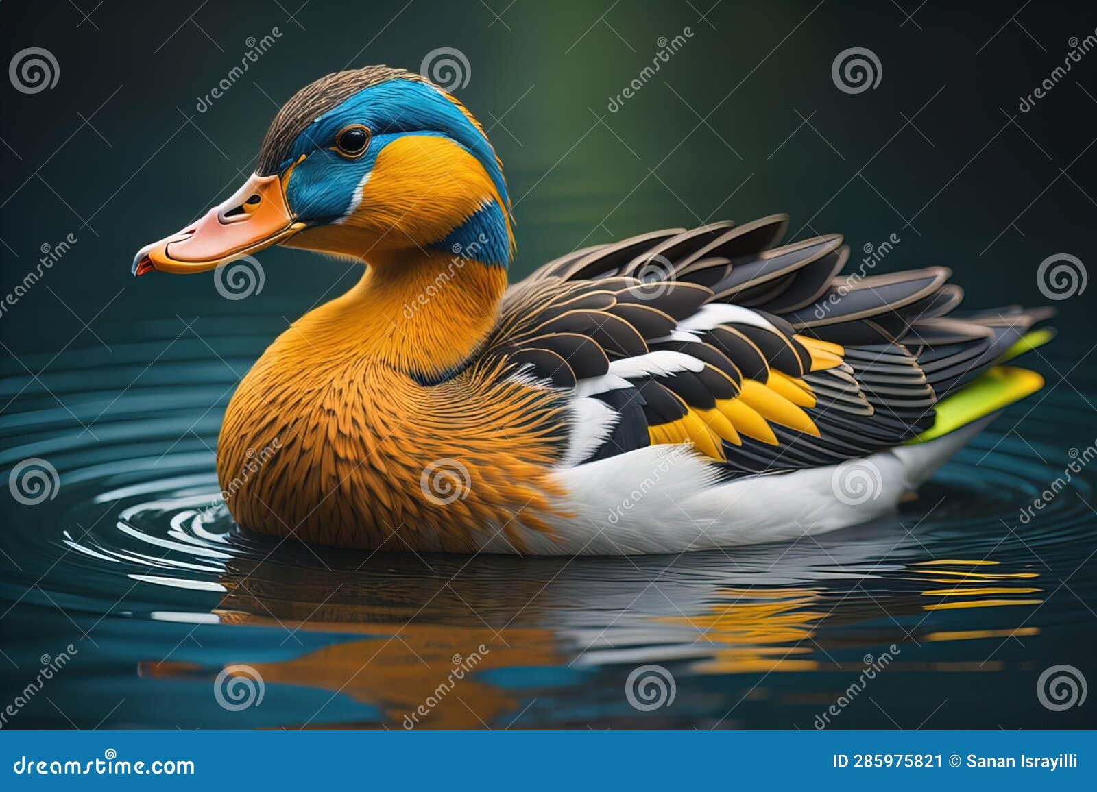 Beautiful Duck on a Solid Color Background. Ai Generative Stock ...