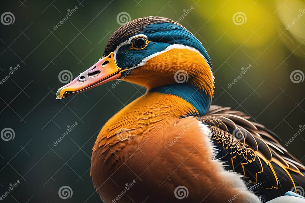 Beautiful Duck on a Solid Color Background. Ai Generative Stock ...