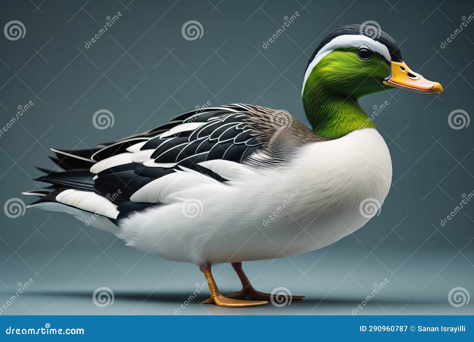Beautiful Duck on a Solid Color Background. Ai Generative Stock ...