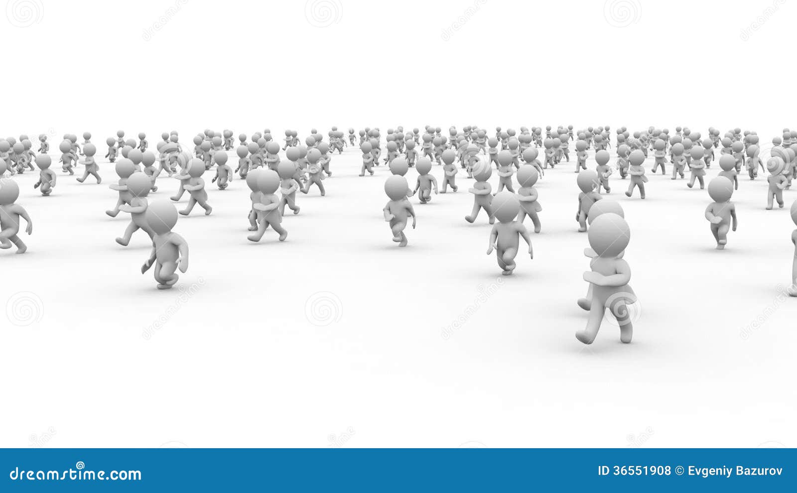 Beautiful Dynamic 3d White Cartoon Crowd Running Stock Video - Video of ...