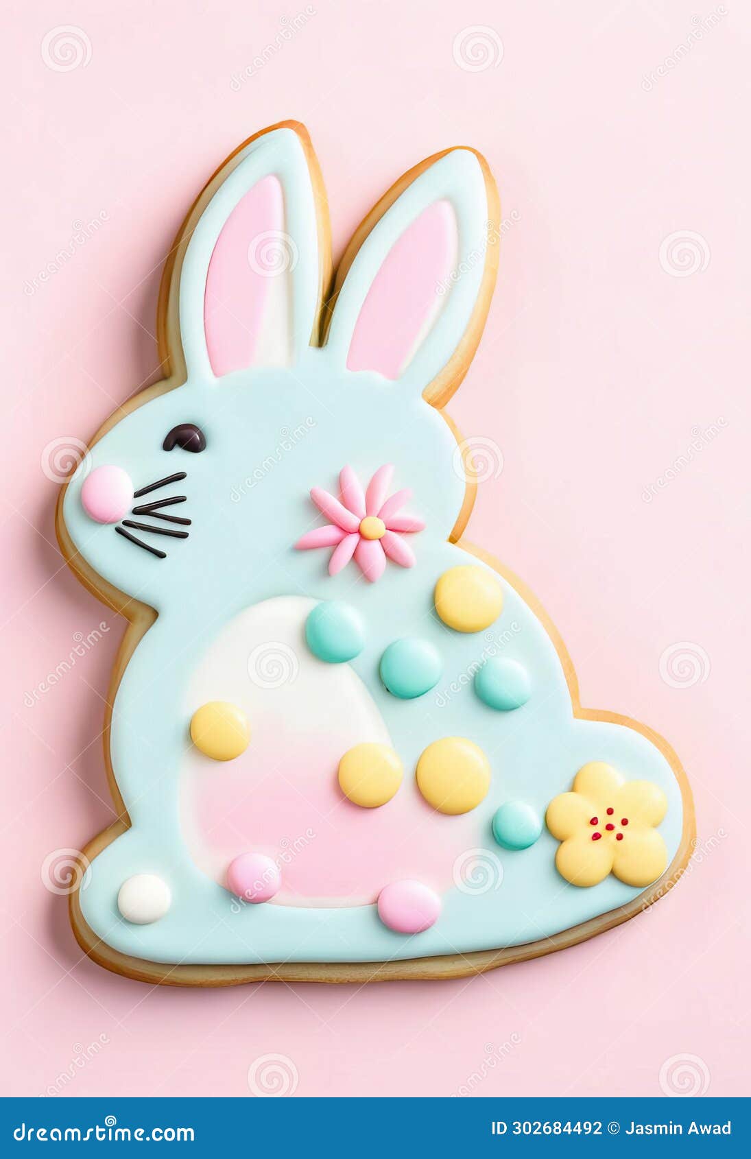 Beautiful Easter Bunny Cookie Stock Illustration - Illustration of easter, decor: 302684492