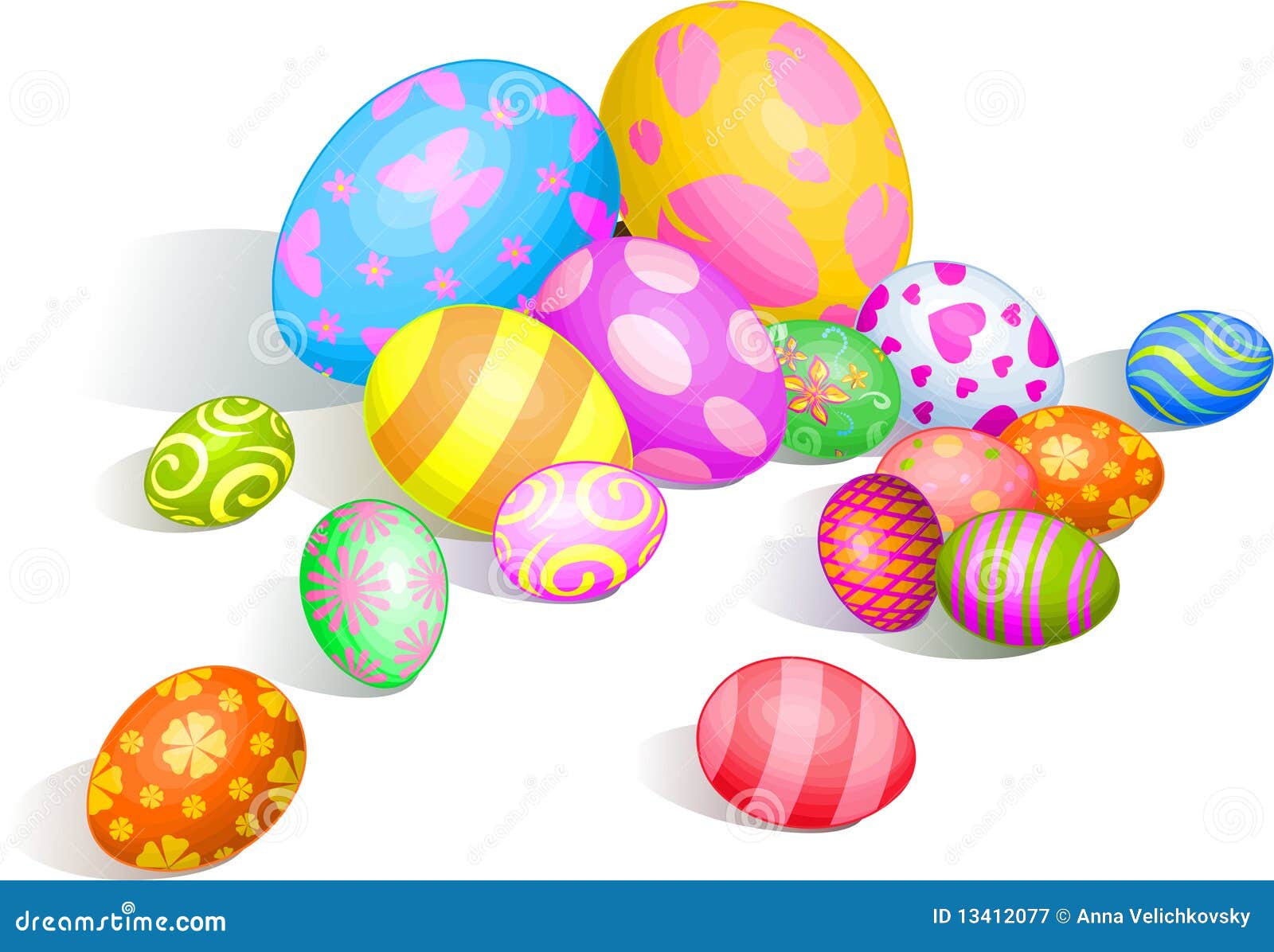 Beautiful Easter eggs stock vector. Illustration of objects - 13412077