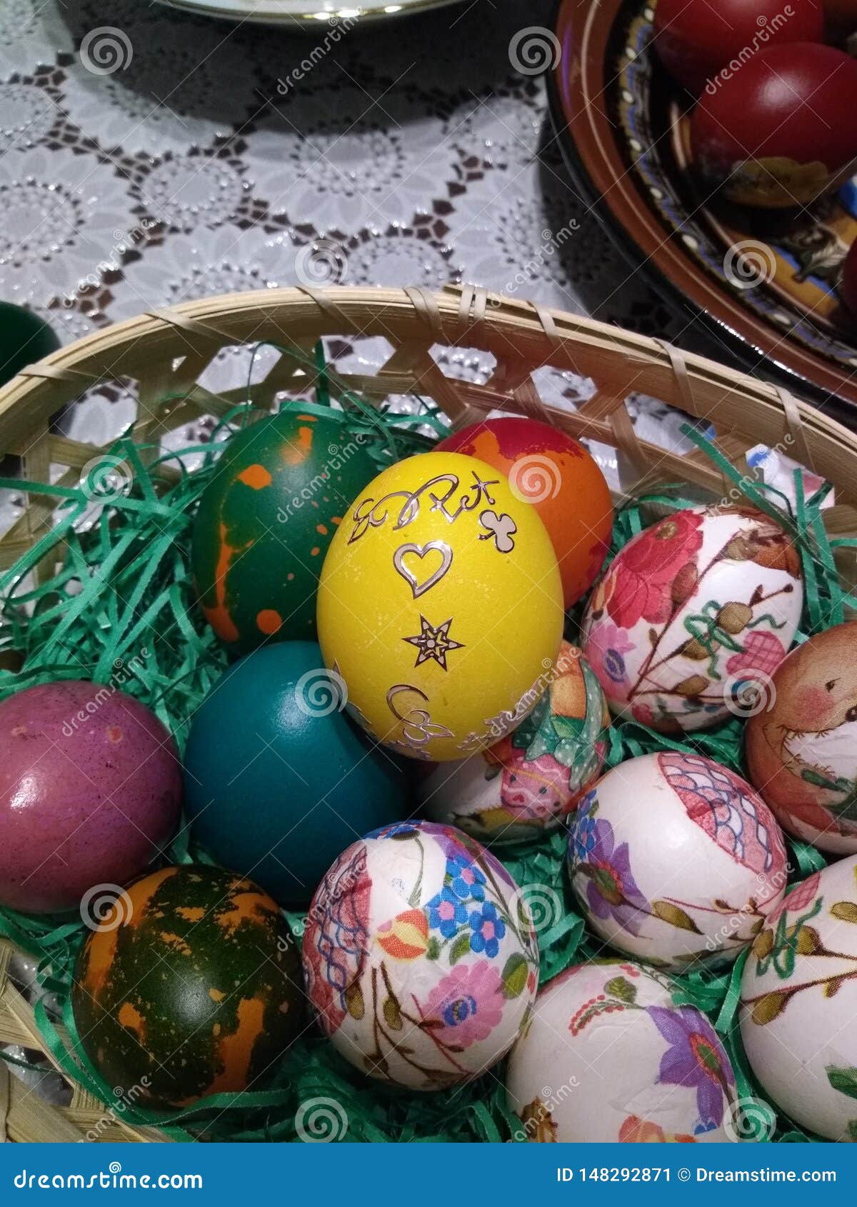 Beautiful Easter Eggs Different Colors Stock Image - Image of special ...